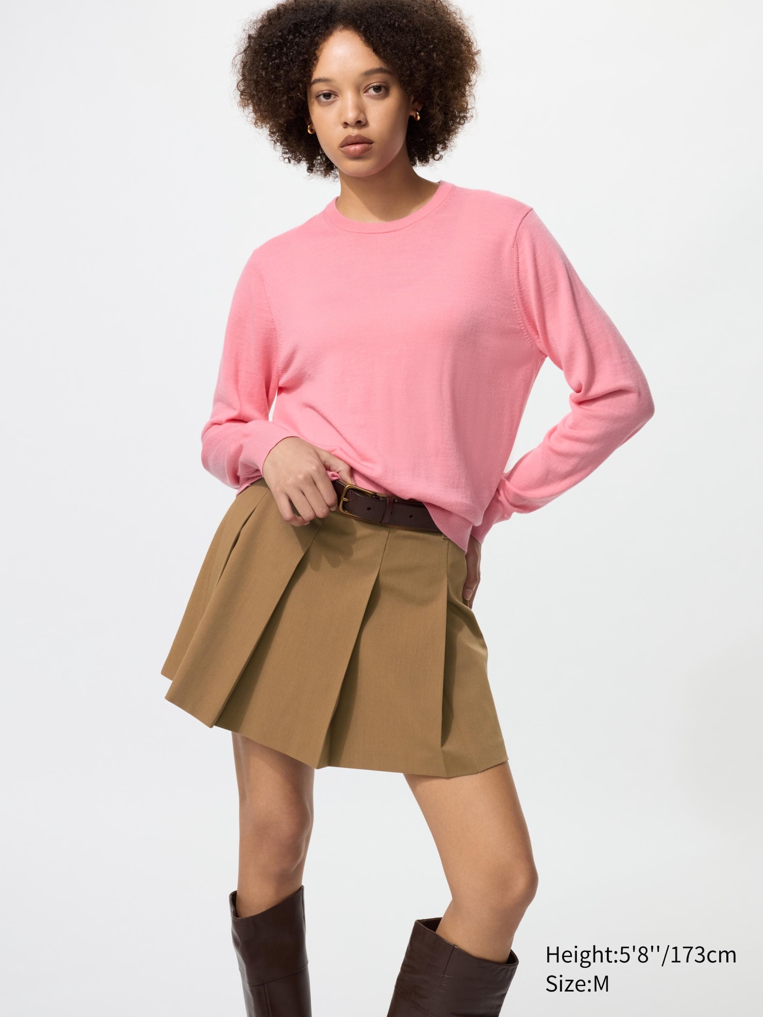 Women's 100% Merino Crew Neck Jumper | UNIQLO PT
