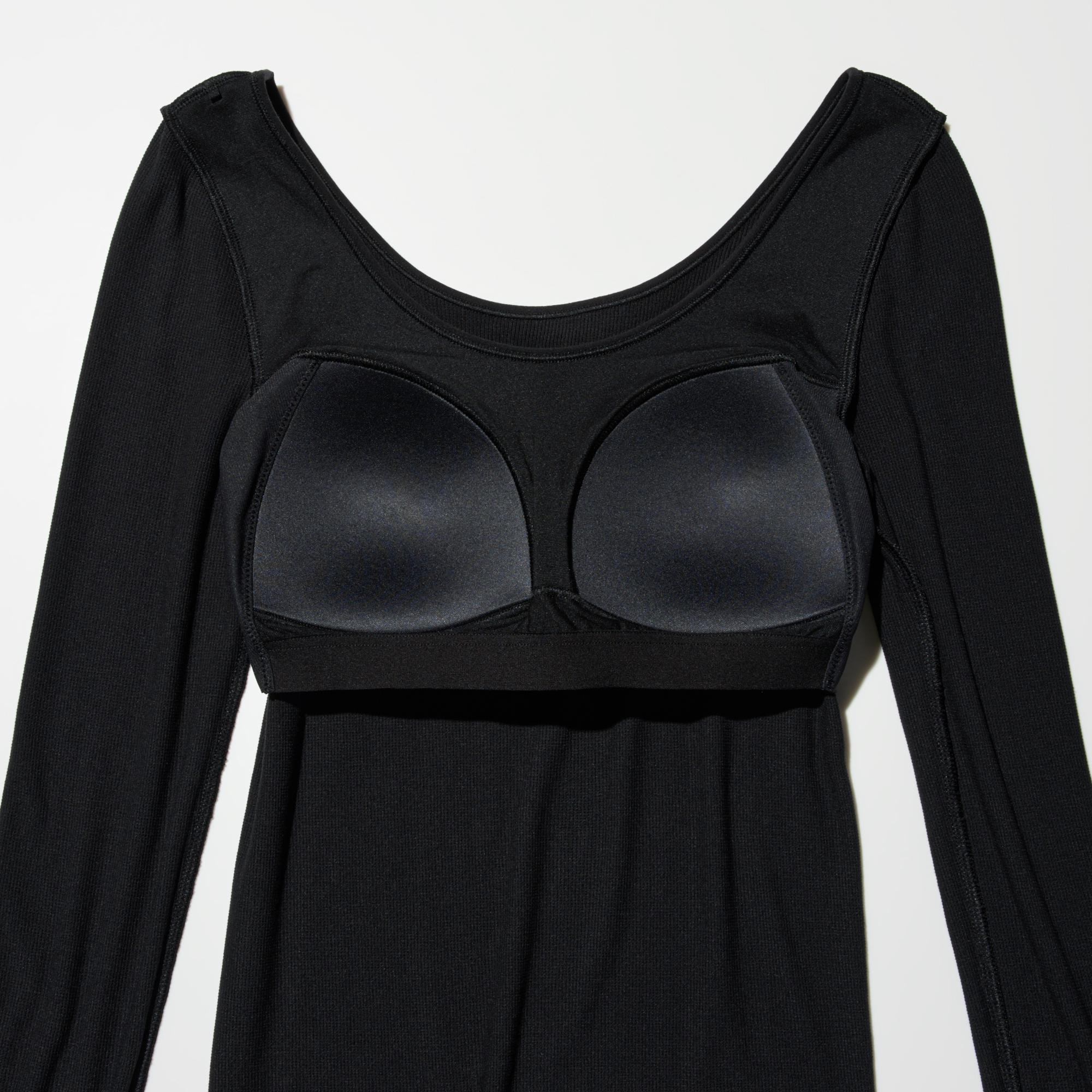 Women's HEATTECH Extra Warm Ribbed Scoop Neck Bra T-Shirt (Long Sleeve ...