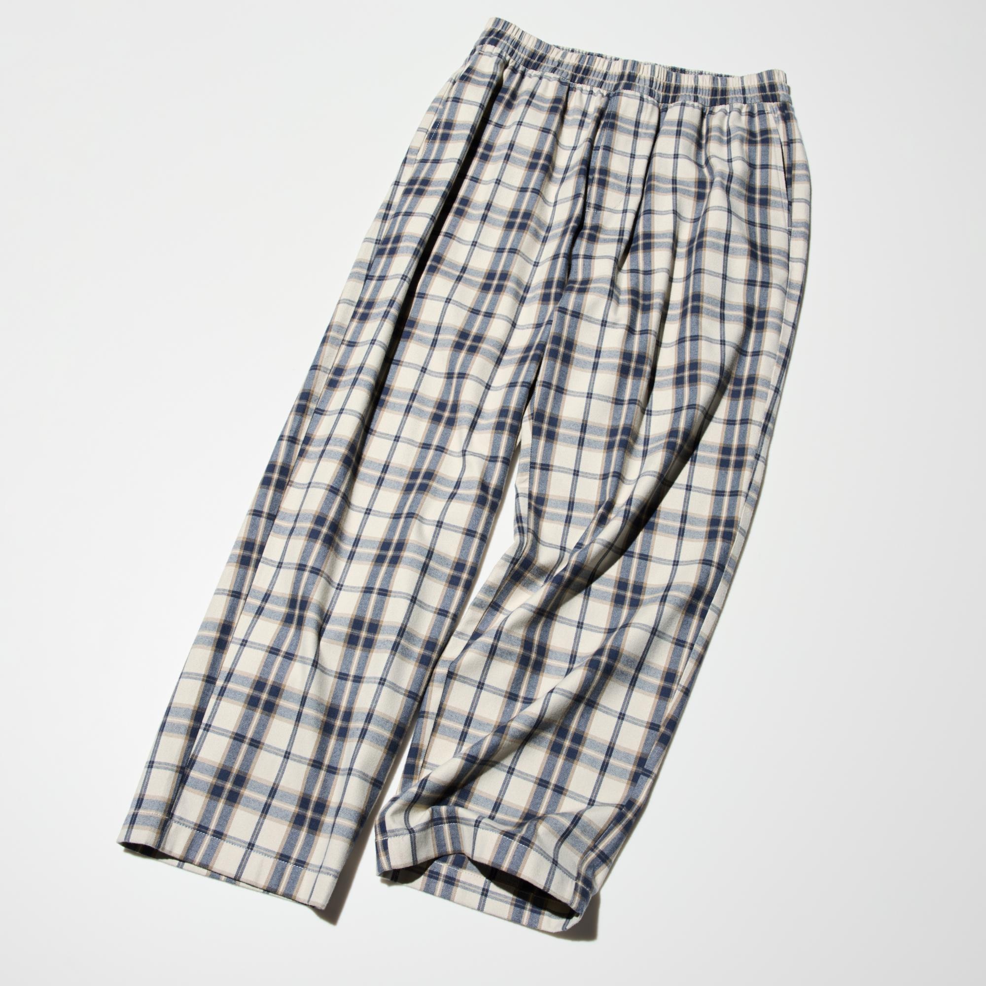 Pantalon Easy 7/8ème en flanelle (Carreaux) pour Homme | UNIQLO FR