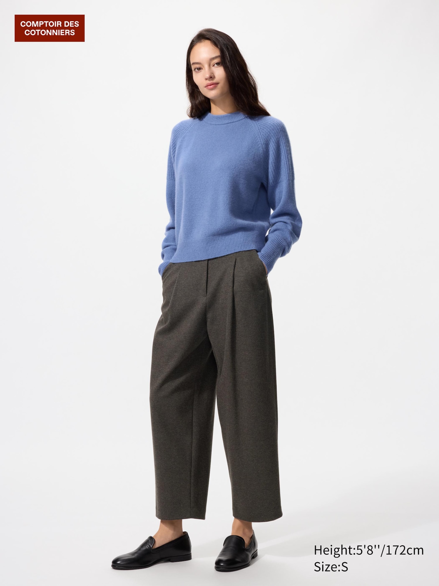 Women's Brushed Jersey Barrel Leg Trousers | UNIQLO AT