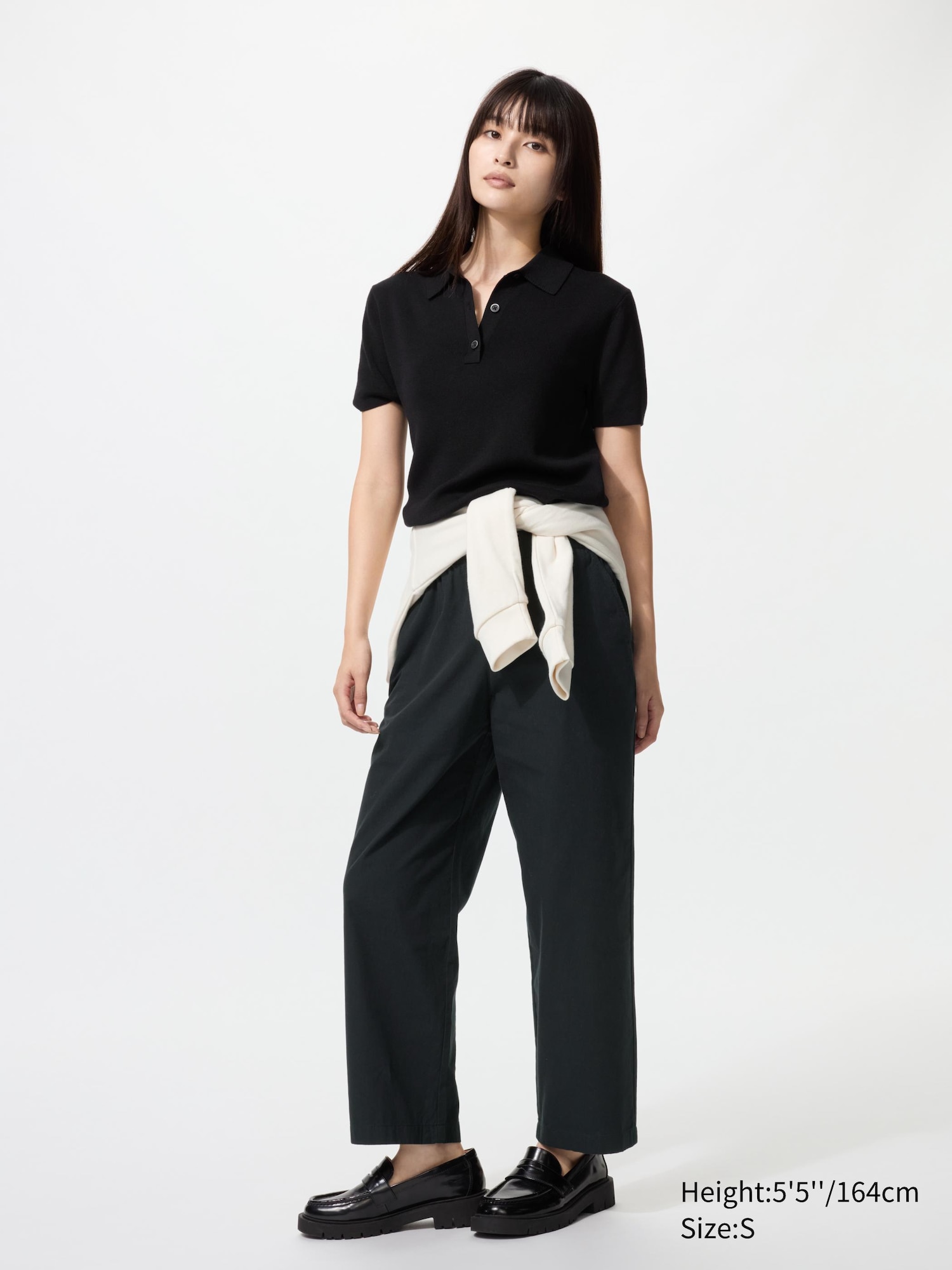 Women's Cotton Relaxed Ankle Trousers | UNIQLO BG