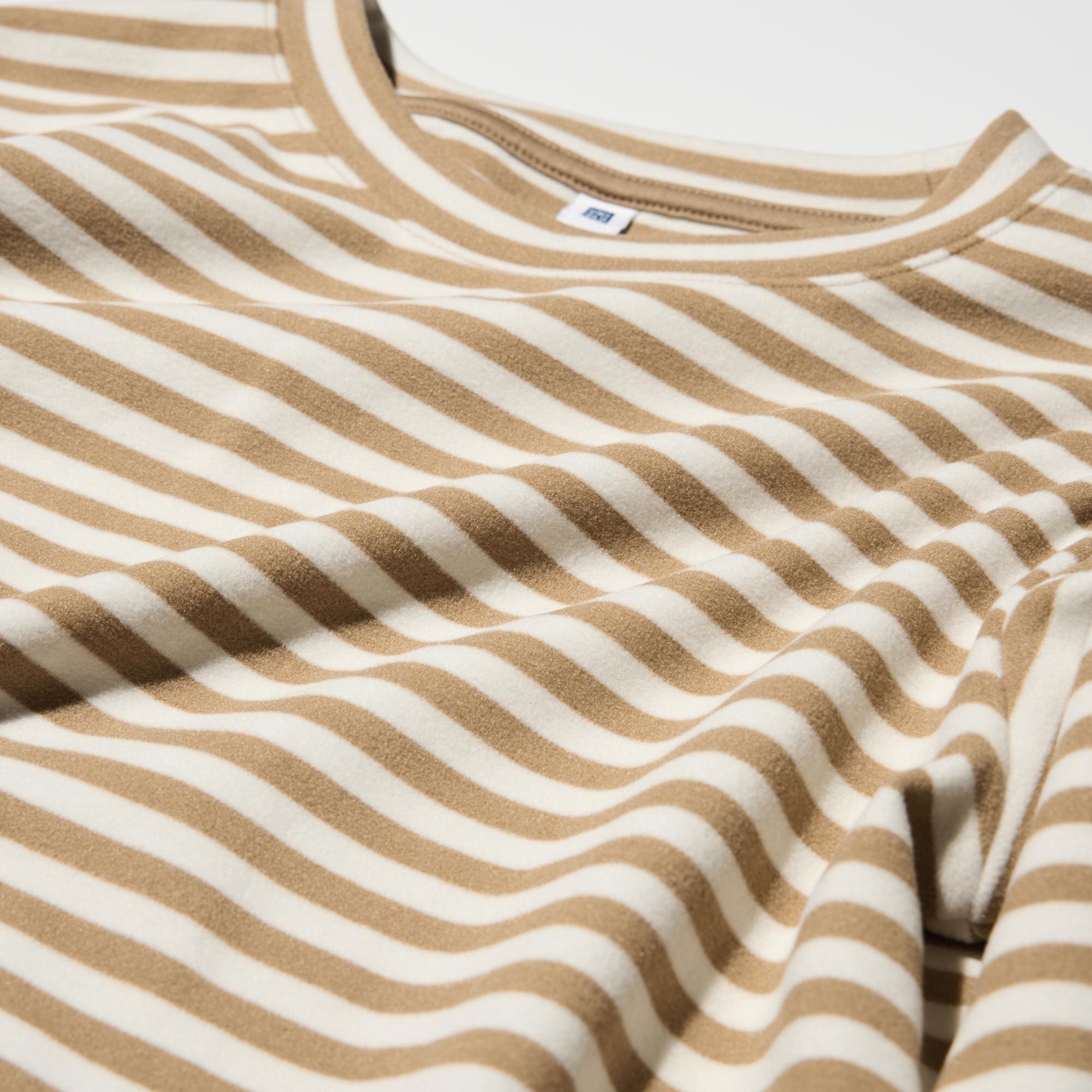 Kids' Fleece Mock Neck T-Shirt (Long Sleeve, Stripe) | UNIQLO DE