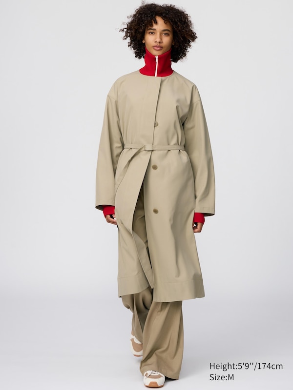 Women's Collarless Long Coat (Relaxed) | UNIQLO DK