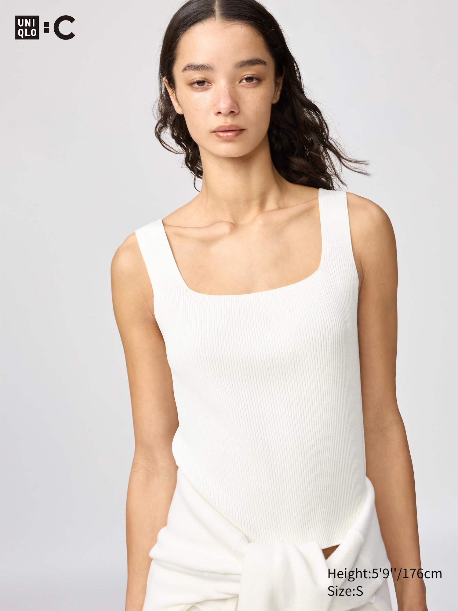 Women's 3D Knit Seamless Ribbed Square Neck Jumper (Sleeveless) | UNIQLO SE