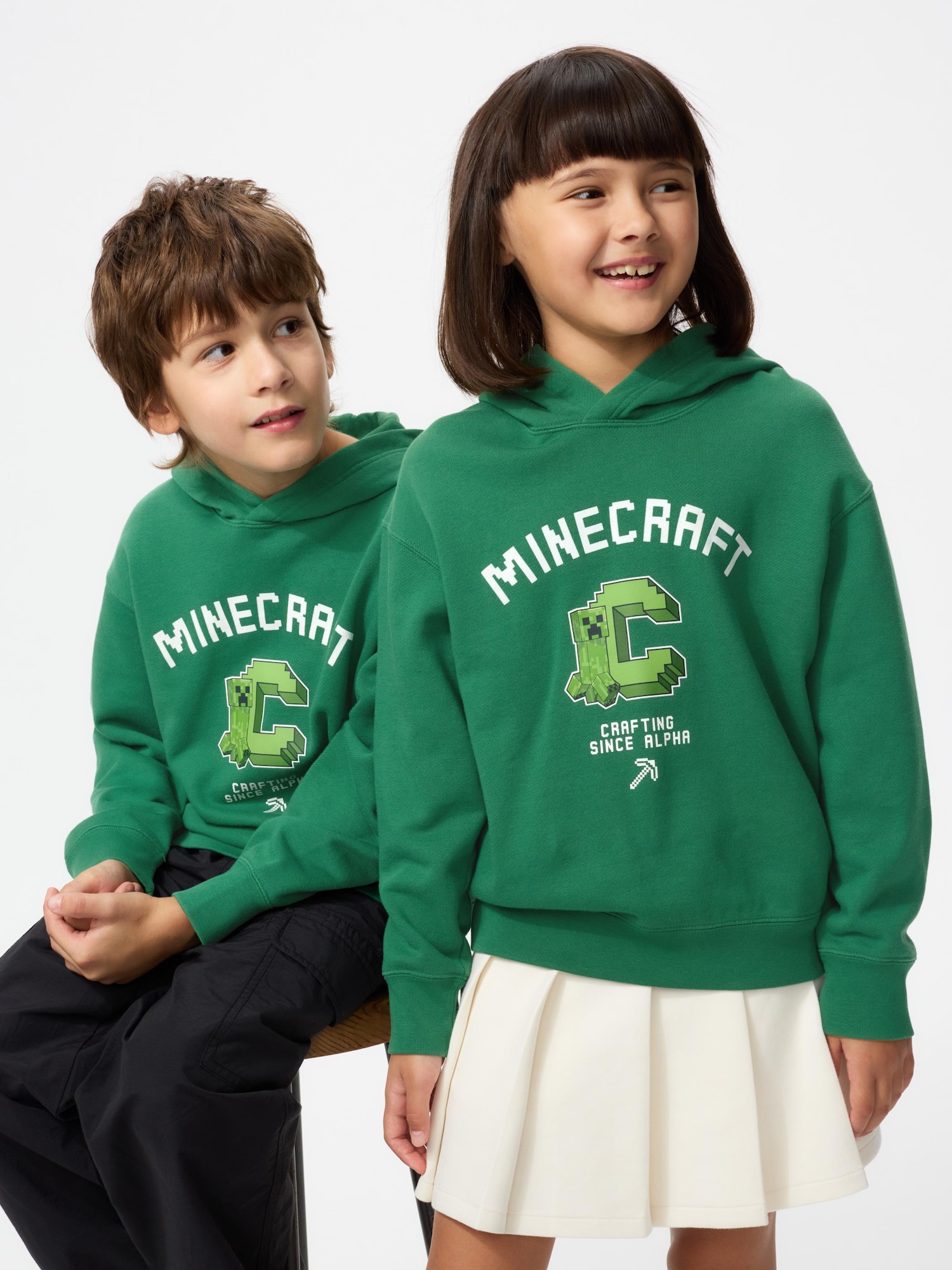 Kids' Minecraft UT Graphic Sweat Hoodie | UNIQLO AT