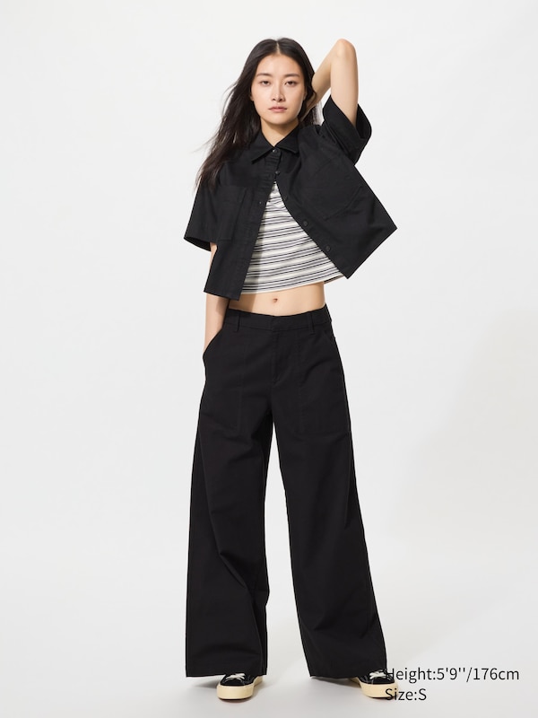 Women's Cotton Canvas Utility Trousers (Longer) | UNIQLO HU