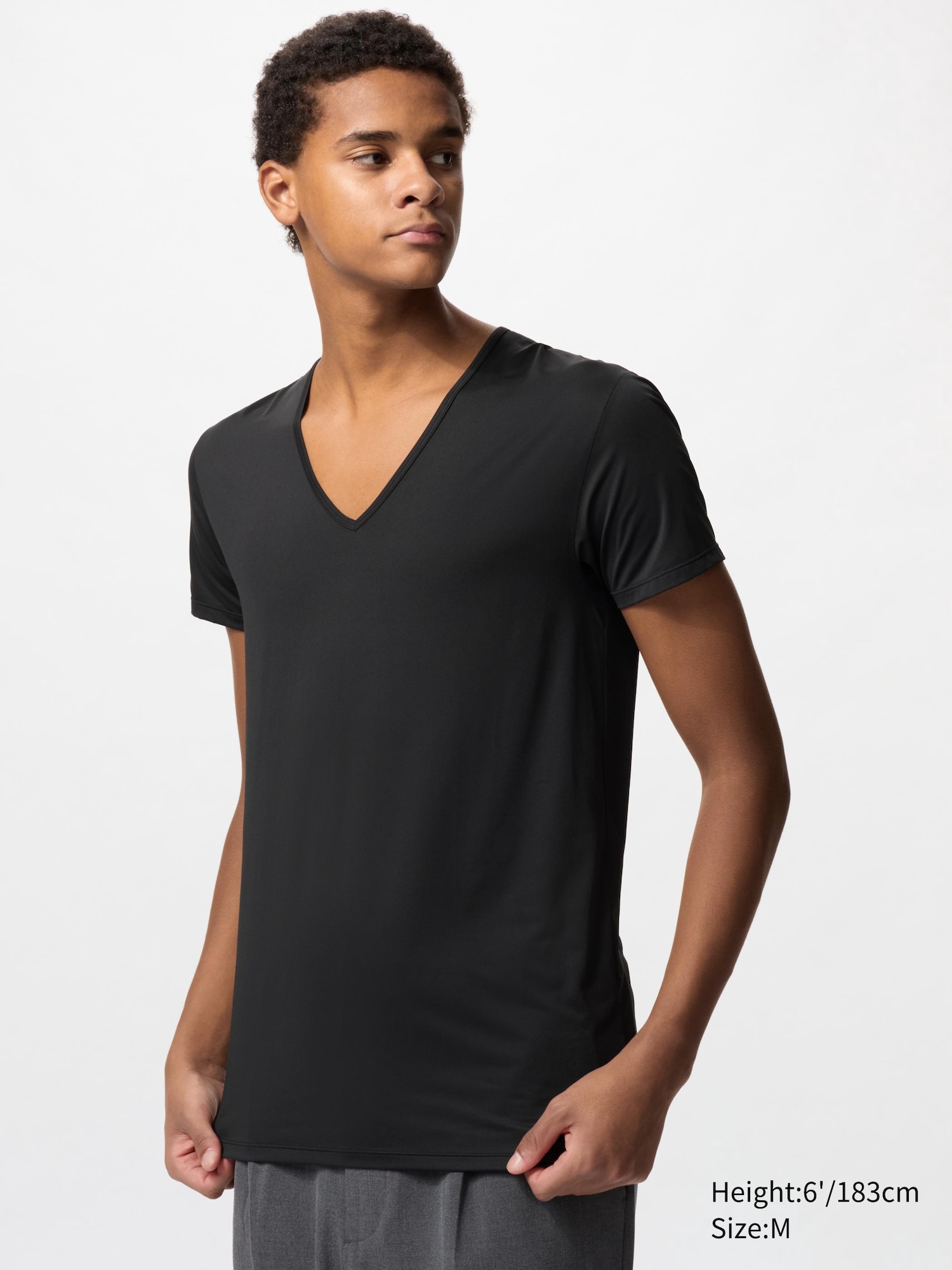 Men's AIRism V Neck T-Shirt | UNIQLO UK