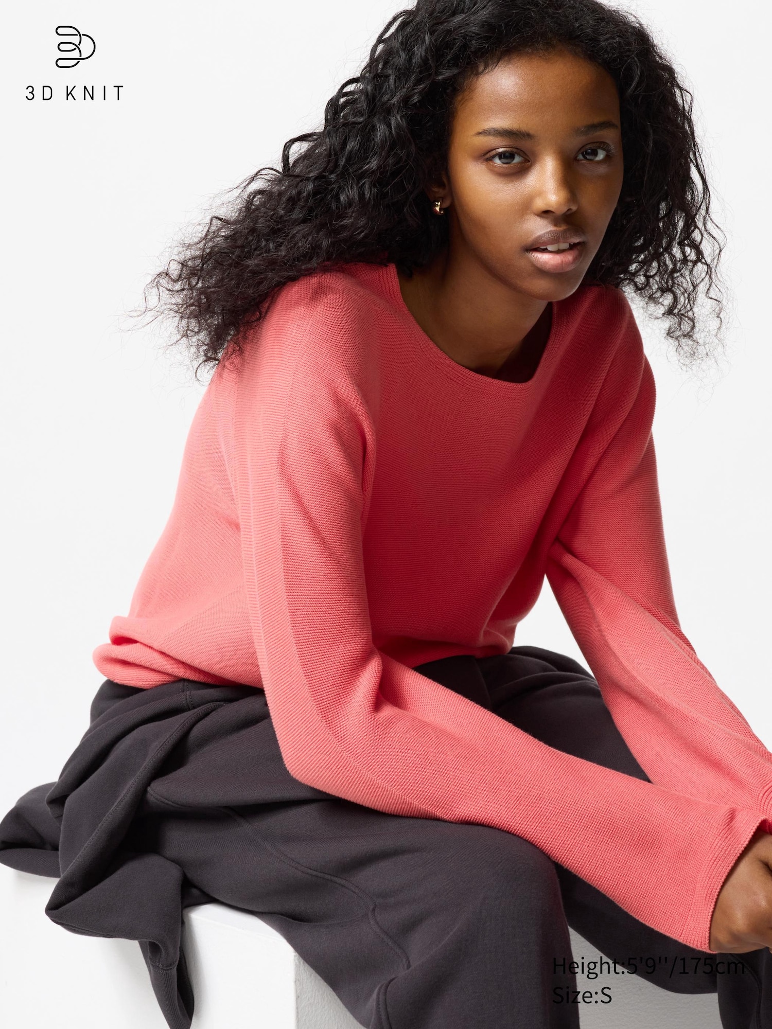 Women's 3D Knit Seamless Cotton Crew Neck Jumper | UNIQLO UK