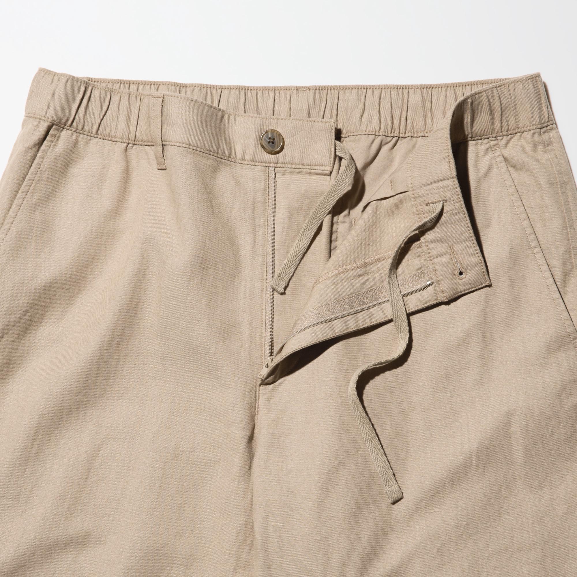 Men's Linen Blend Relaxed Trousers | UNIQLO UK