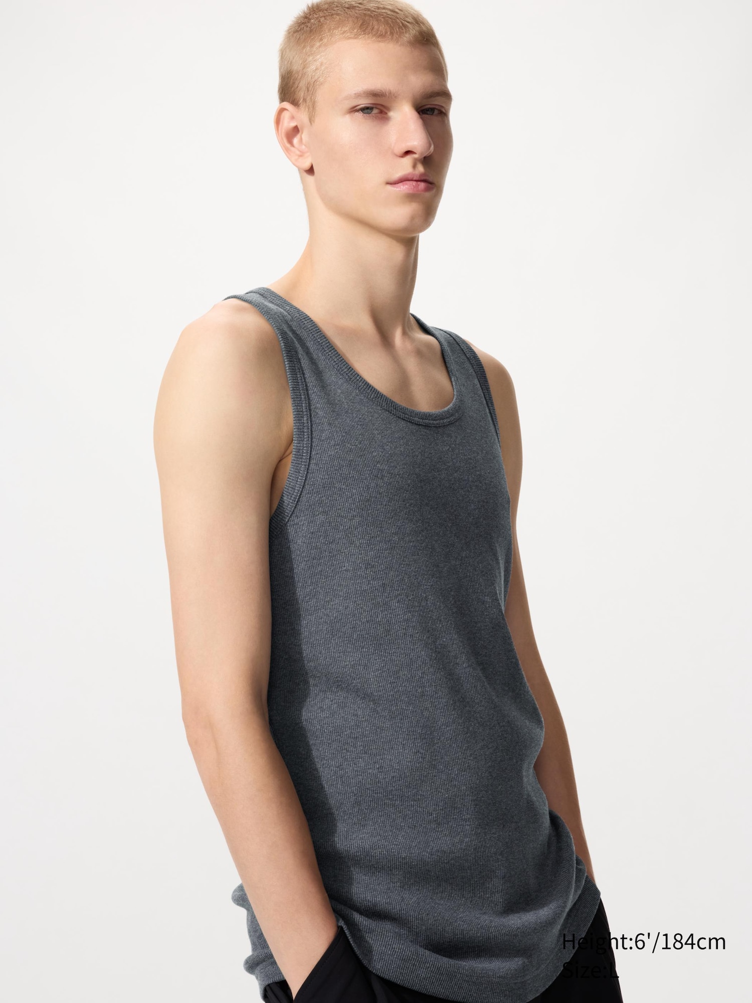 Men's DRY Ribbed Vest Top | UNIQLO UK