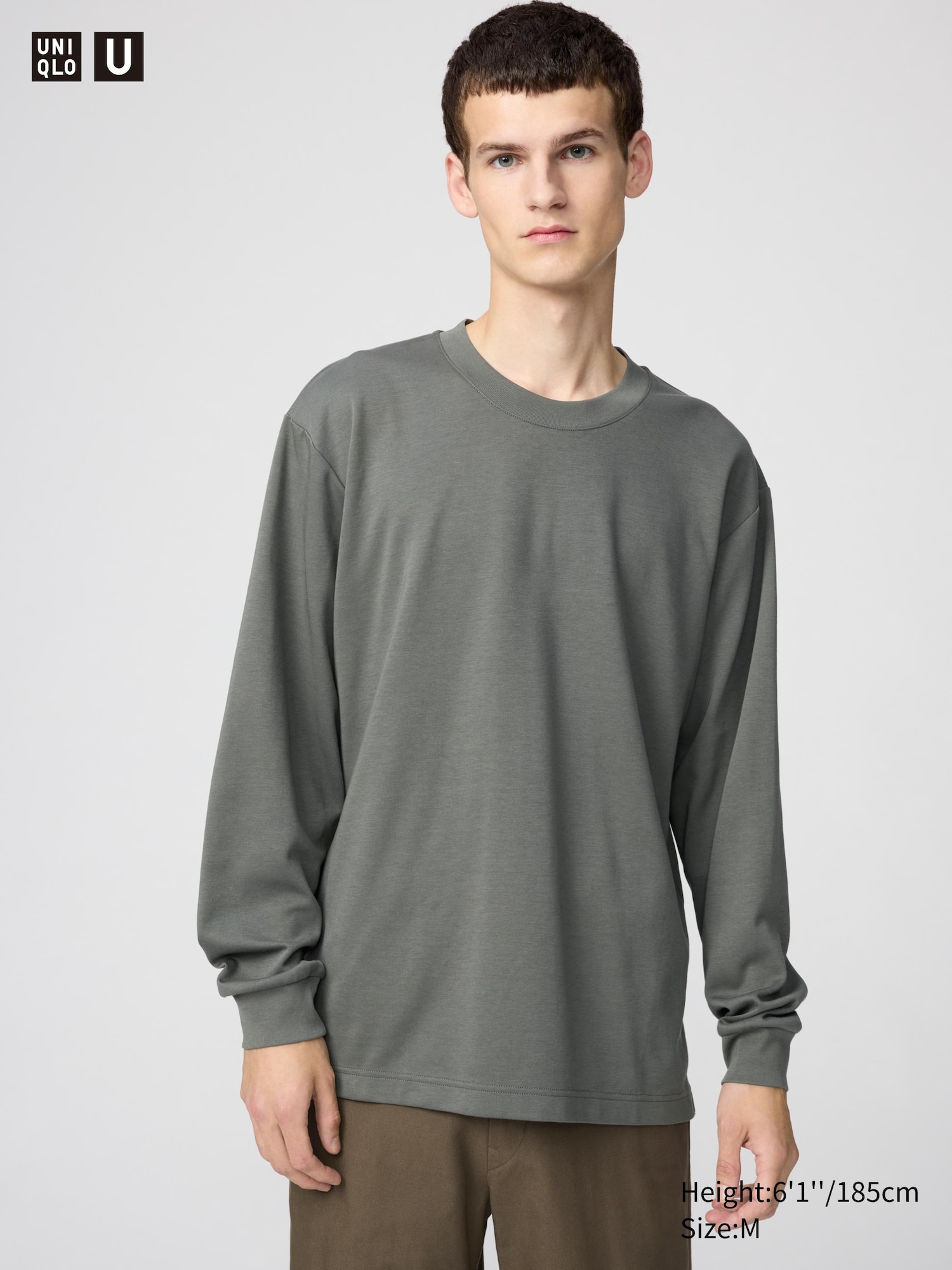 Unisex AIRism Cotton Oversize Crew Neck T-Shirt (Long Sleeve) | UNIQLO UK