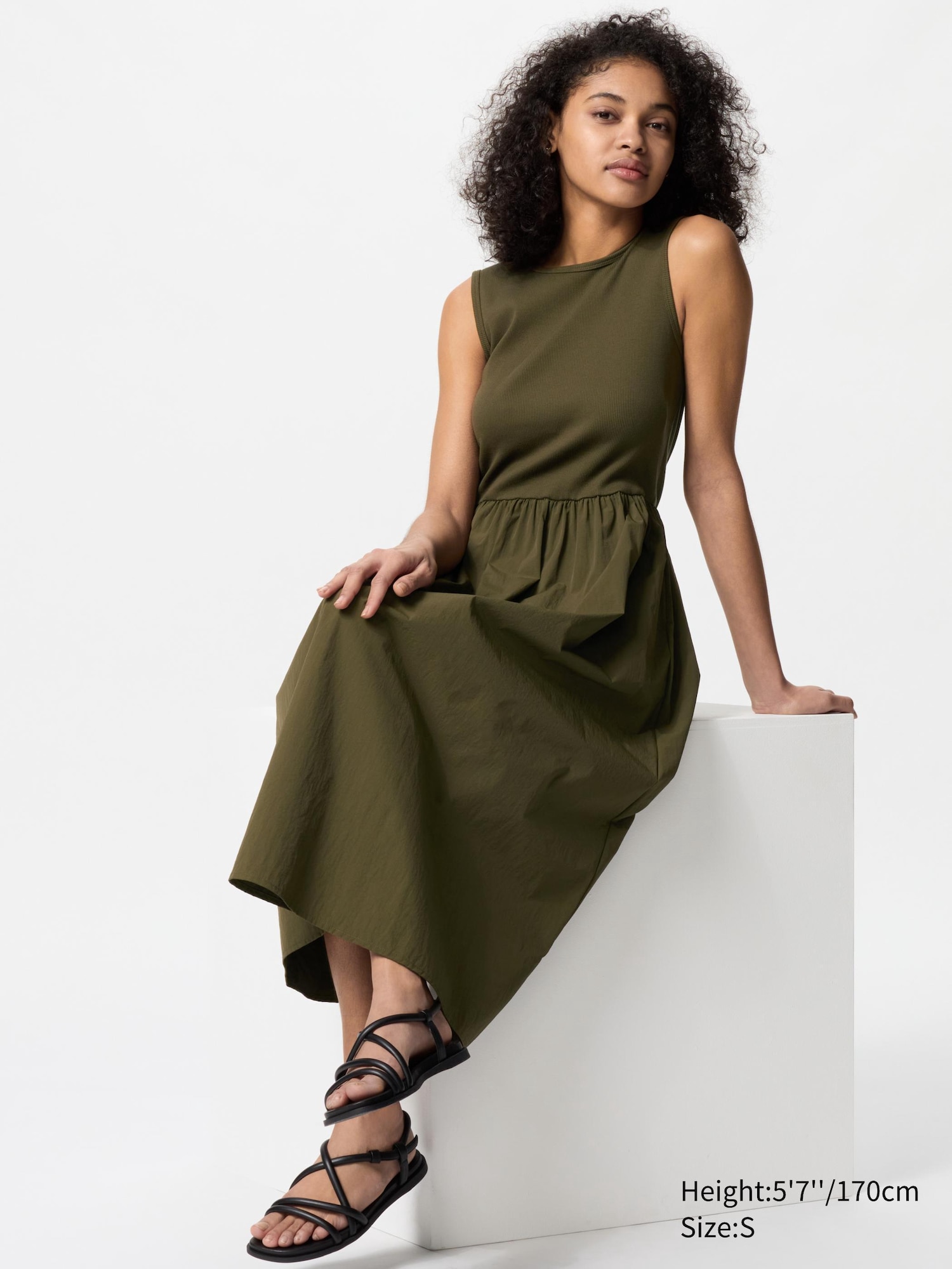 Women's Combination Sleeveless Dress | UNIQLO UK