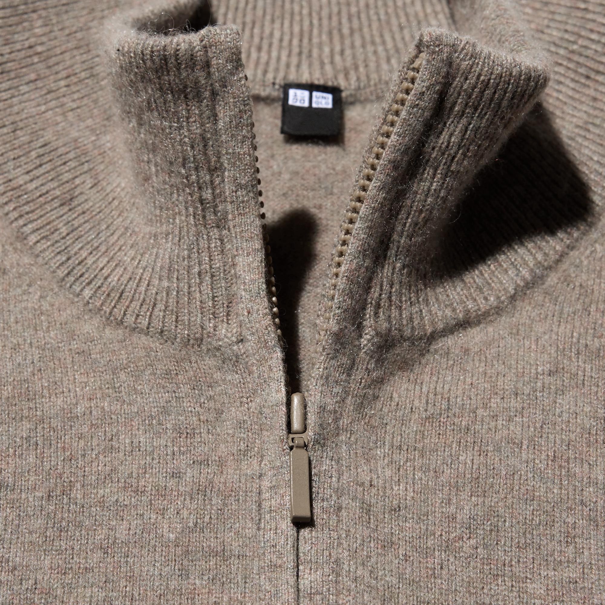 Men's 100% Cashmere Half-Zip Jumper | UNIQLO UK