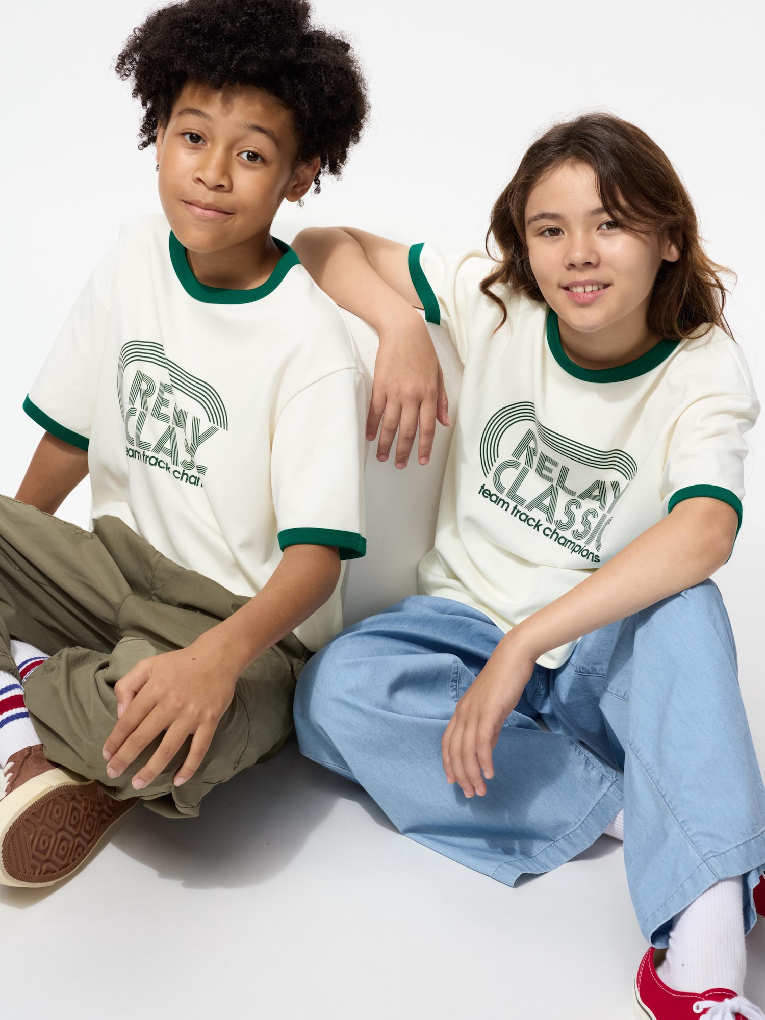 Kids' AIRism Cotton Crew Neck T-Shirt (Graphic, Ringer) | UNIQLO UK