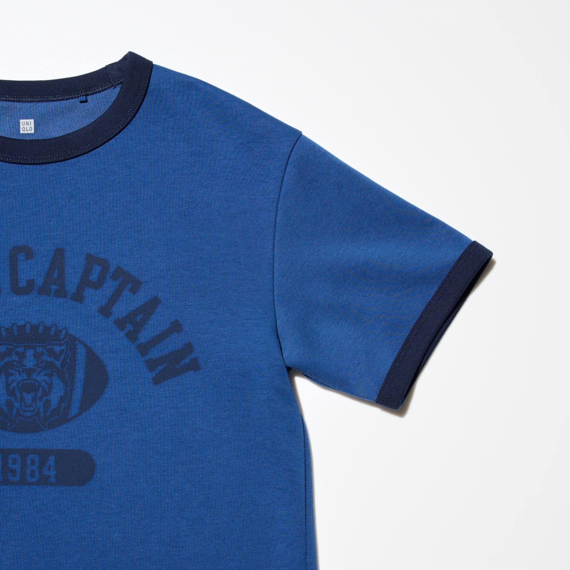 Kids' AIRism Cotton Crew Neck T-Shirt (Graphic, Ringer) | UNIQLO UK