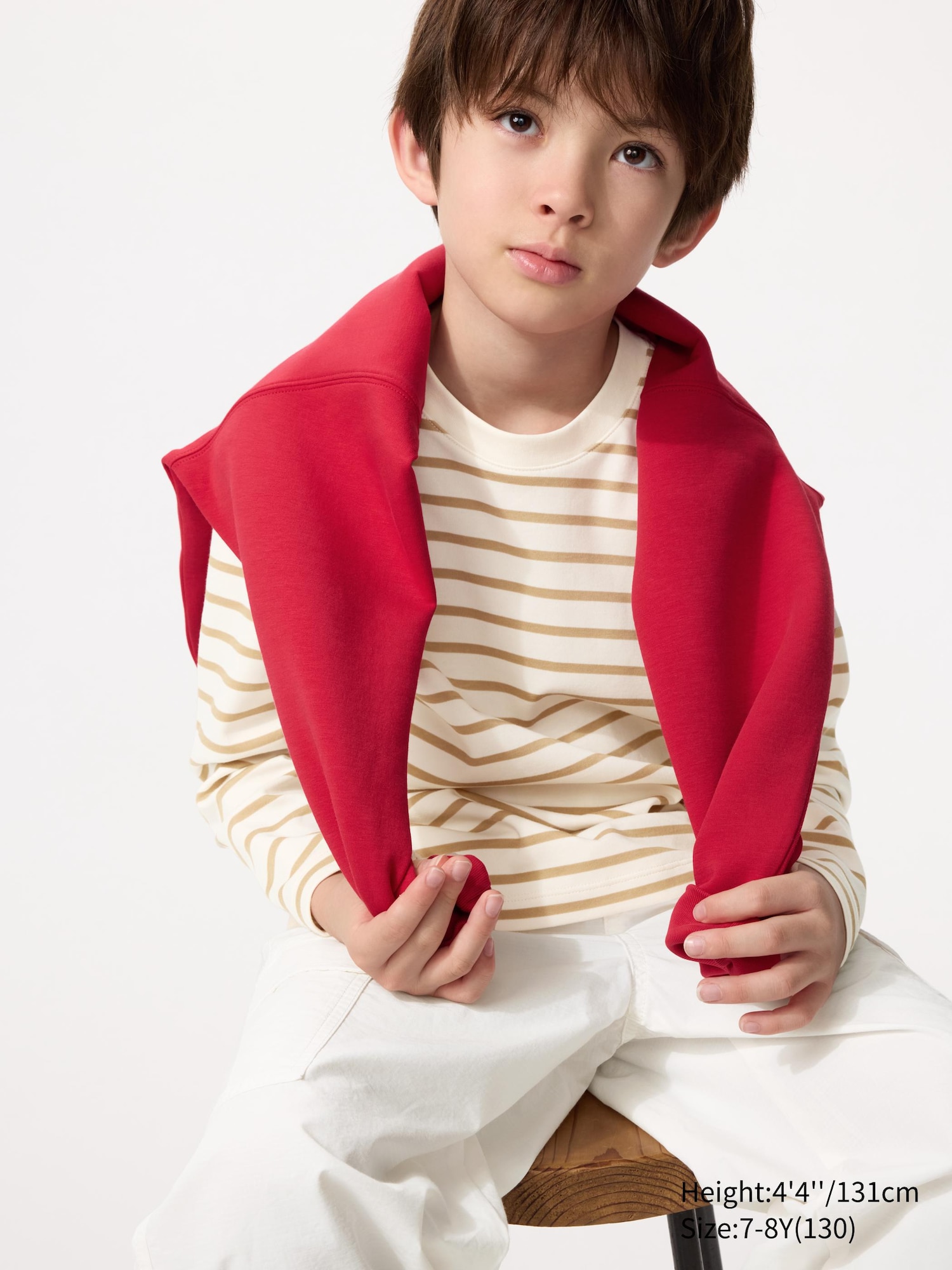 Kids' AIRism Cotton Crew Neck T-Shirt (Stripe, Long Sleeve) | UNIQLO UK