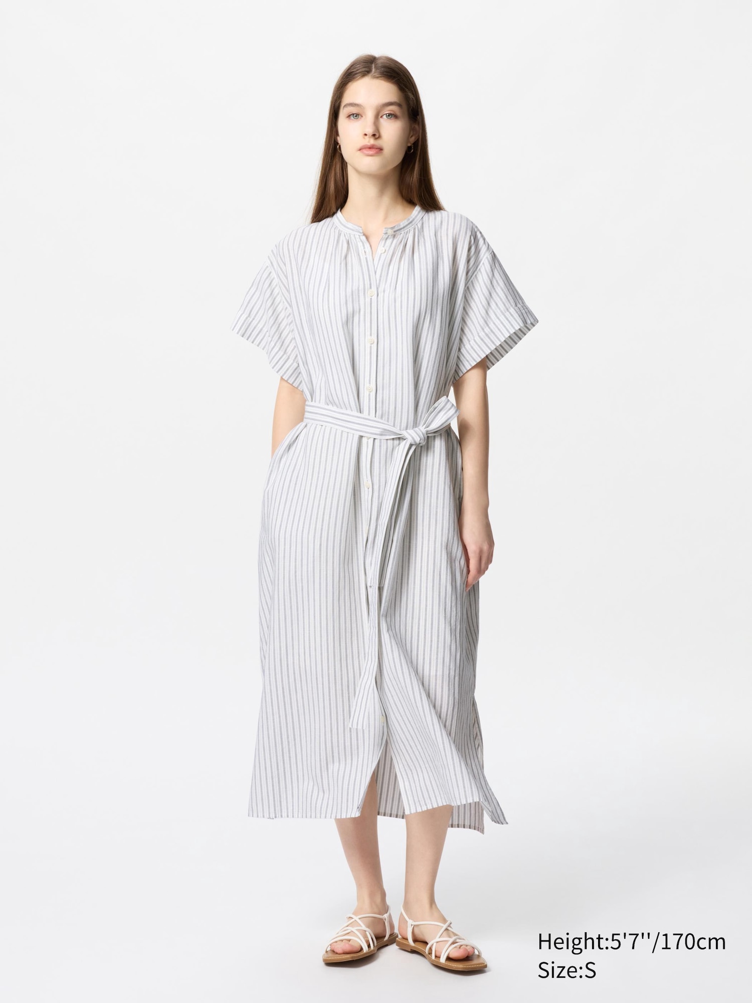 Women's Linen Blend Relaxed Dress (Short Sleeve) | UNIQLO UK