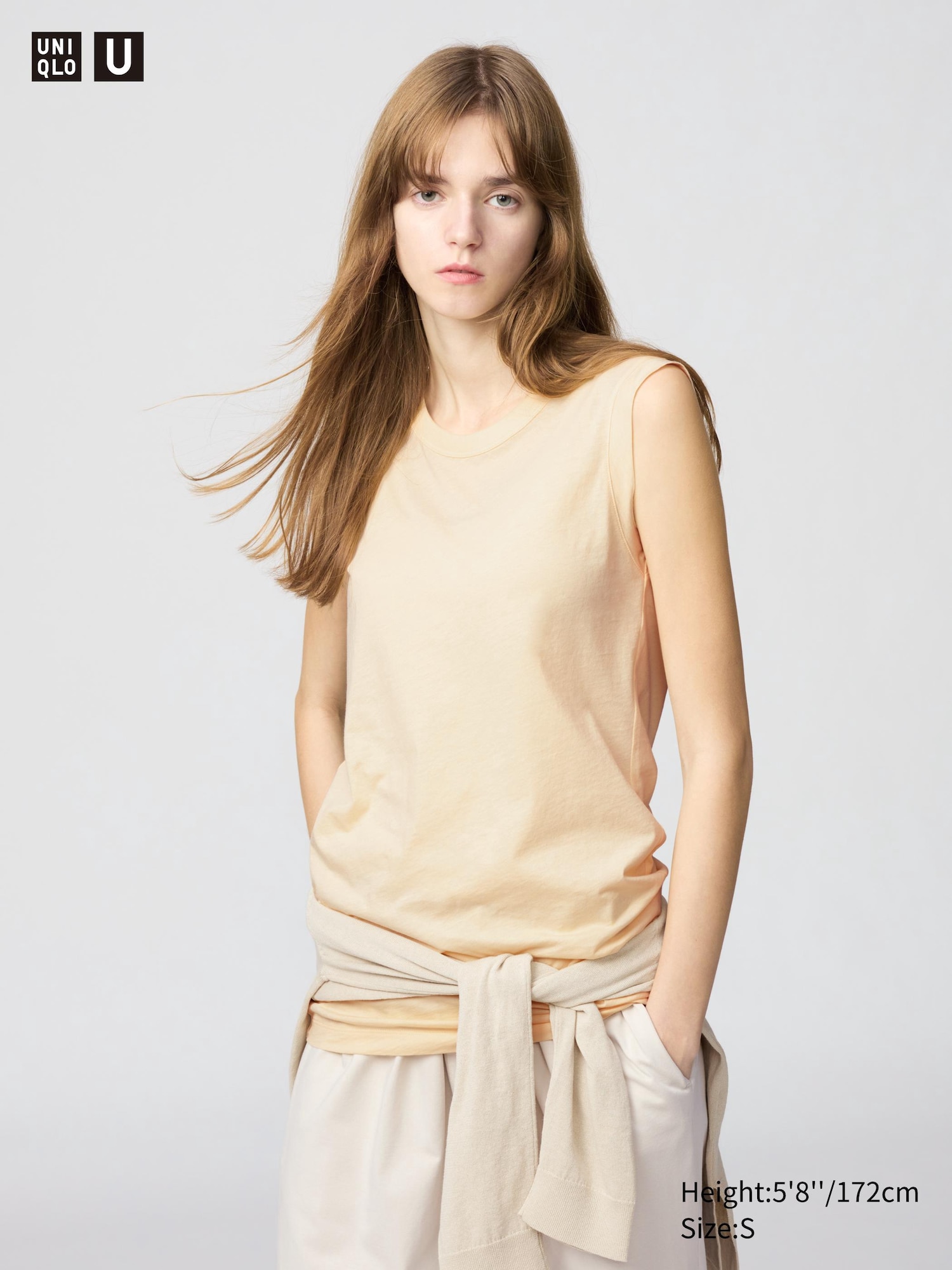 Women's 100% Supima Cotton Sheer Long T-Shirt (Sleeveless) | UNIQLO UK