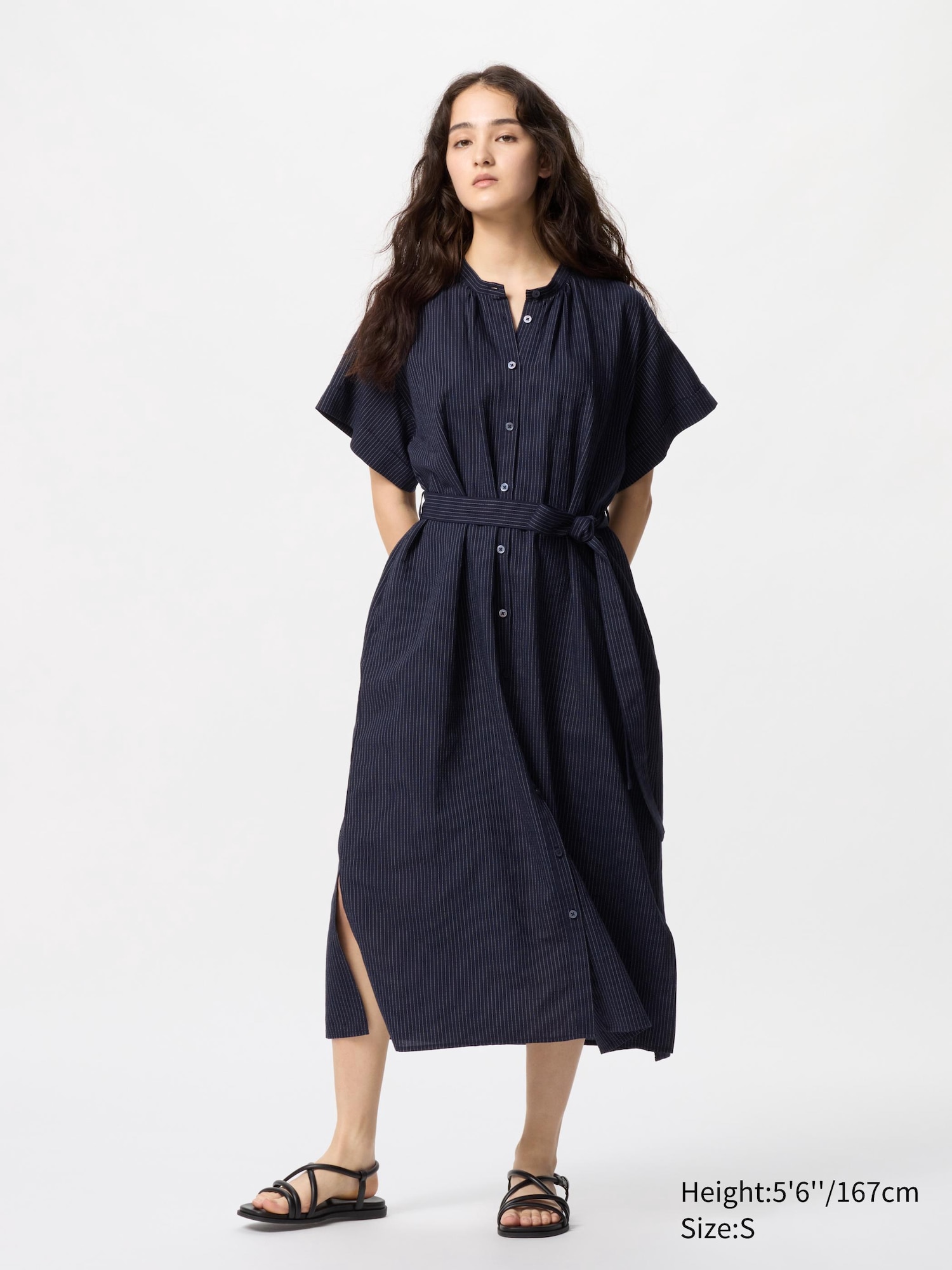 Women's Linen Blend Relaxed Dress (Short Sleeve) | UNIQLO UK