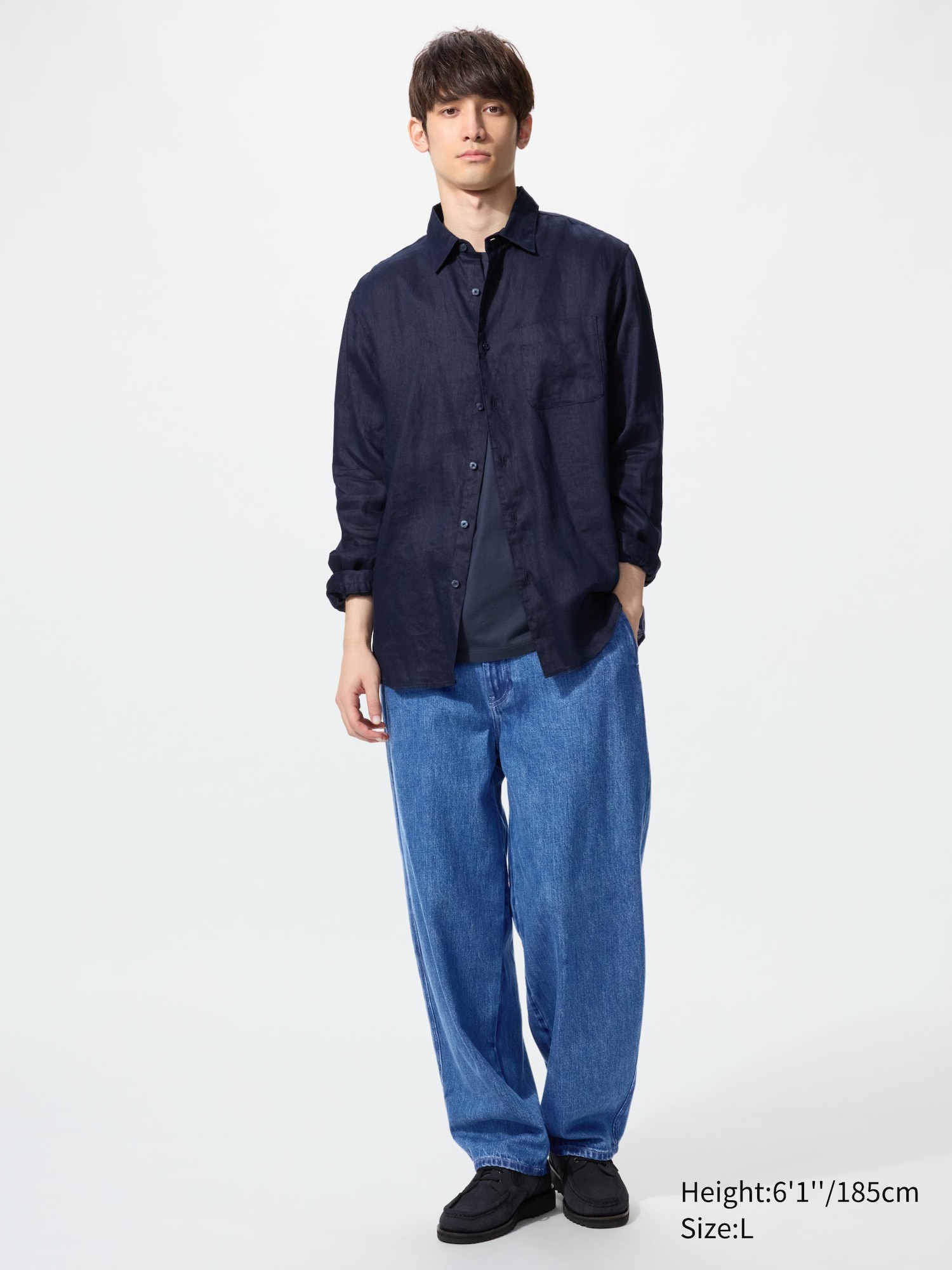 Men's Wide Tapered Jeans (Longer) | UNIQLO UK