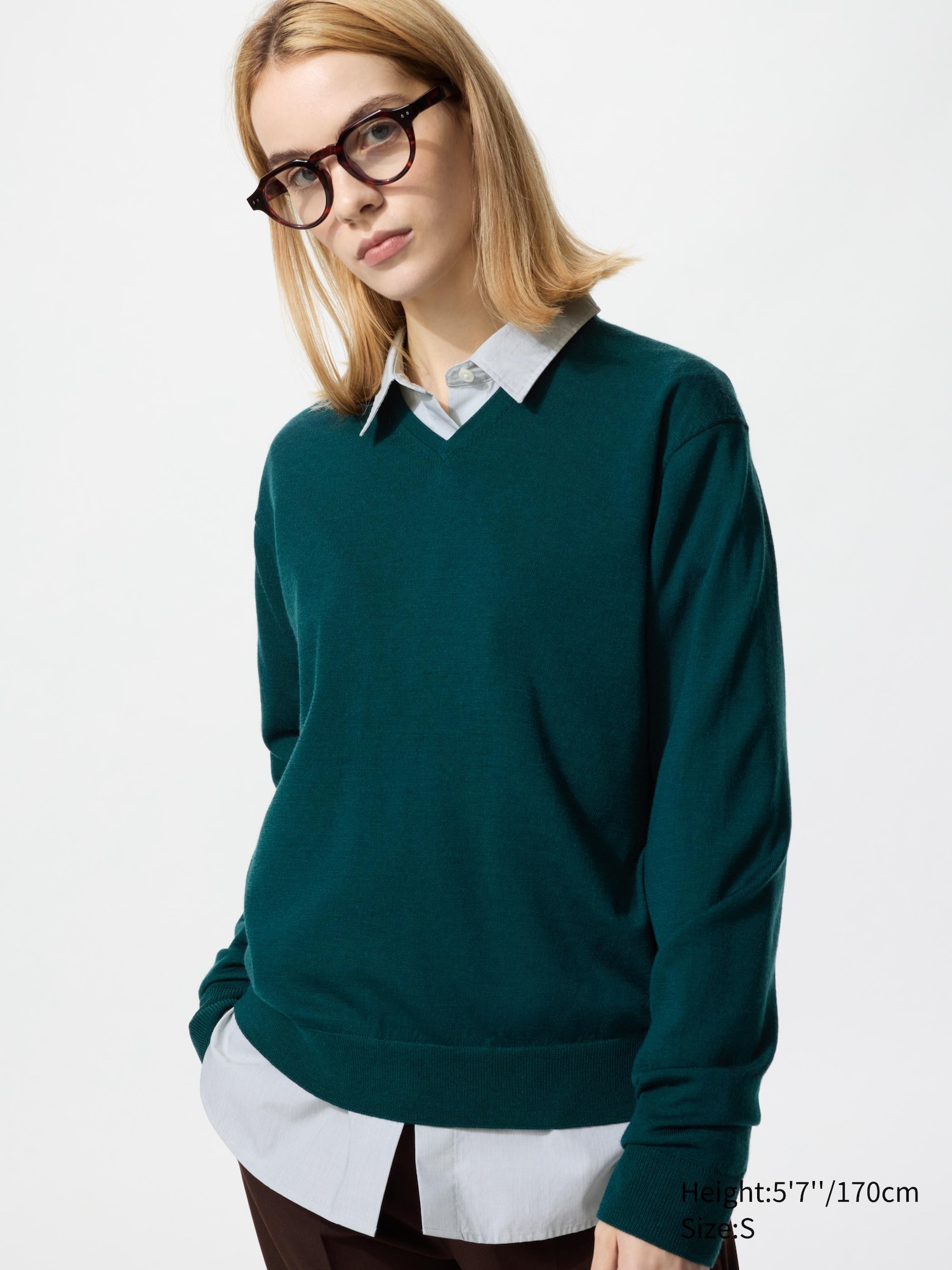 Women's 100% Merino V Neck Jumper | UNIQLO UK