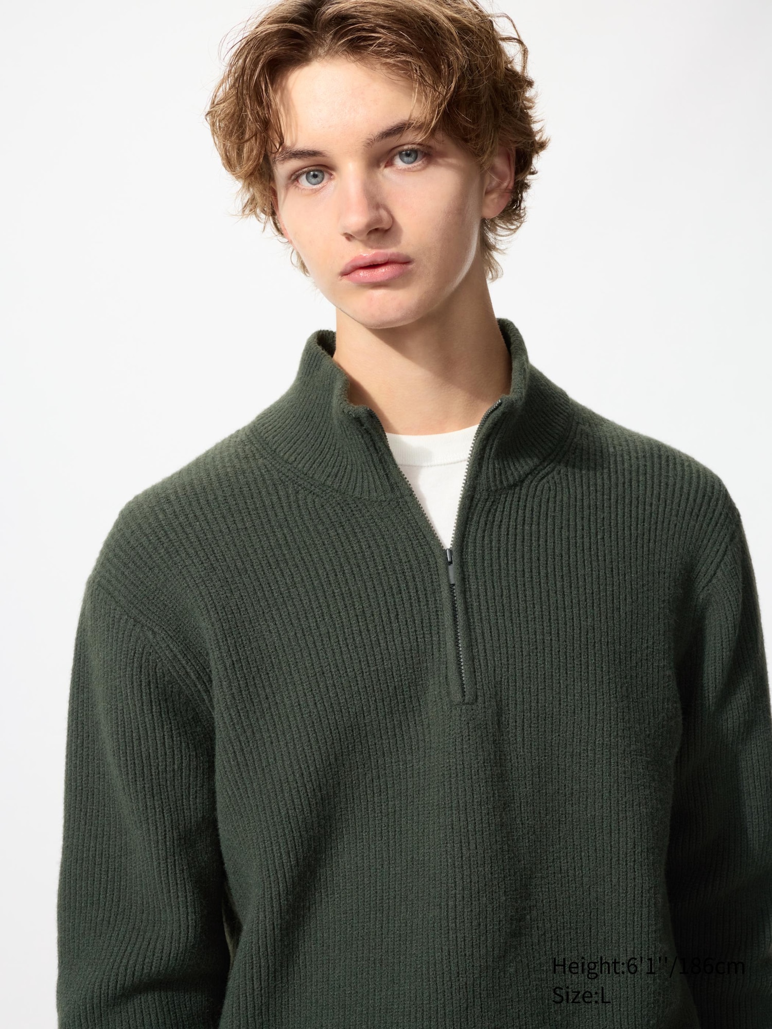 Men's Soufflé Yarn Half-Zip Jumper | UNIQLO UK