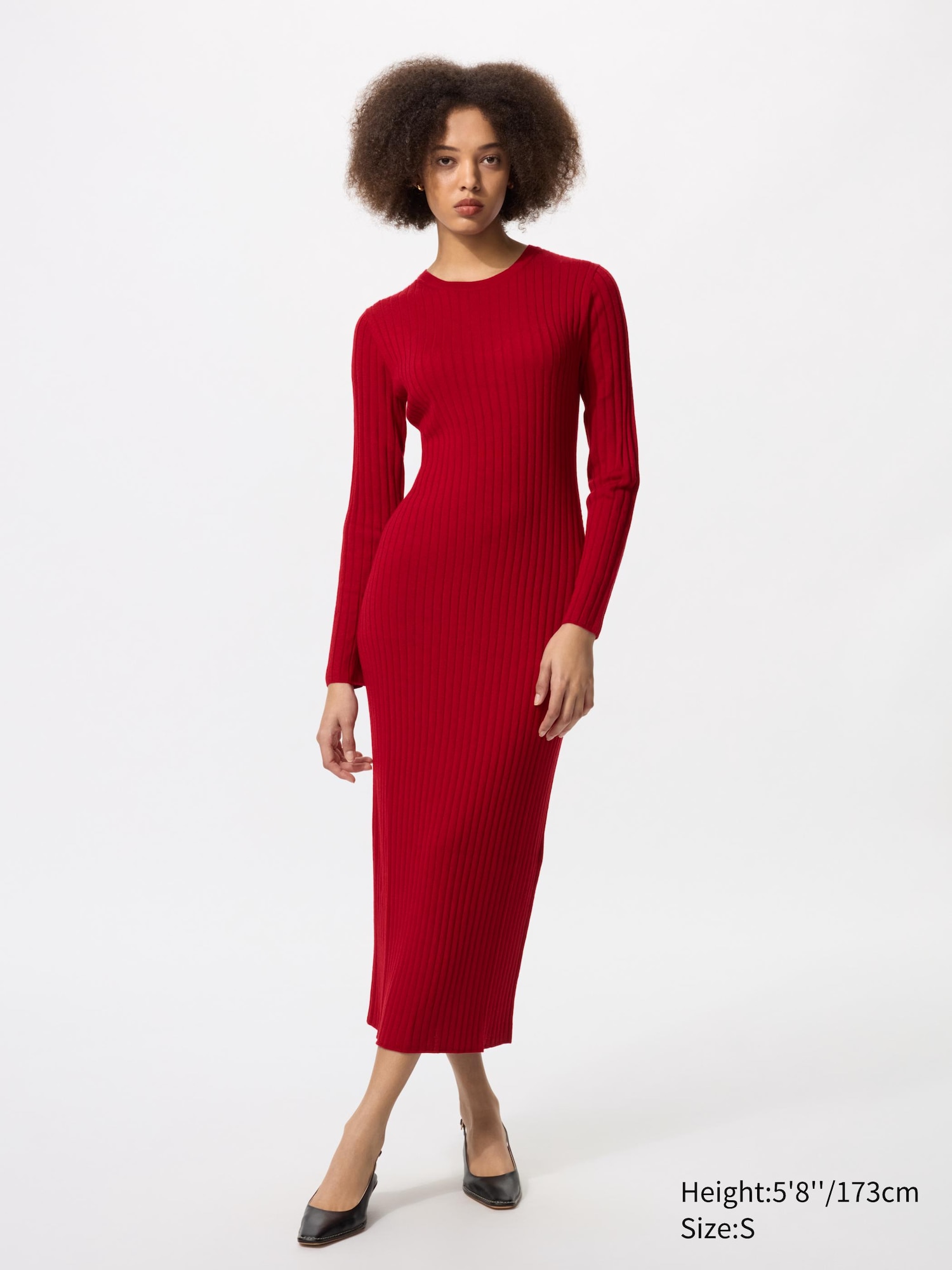 Women's Merino Blend Ribbed Knit Dress | UNIQLO UK