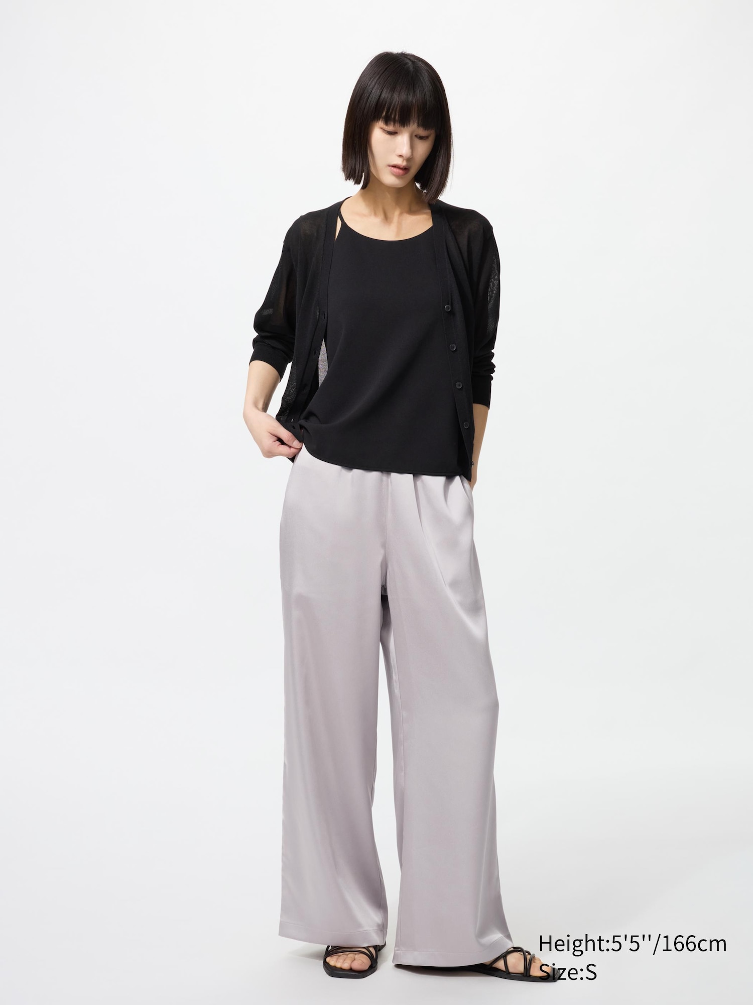 Women's Satin Easy Trousers | UNIQLO UK