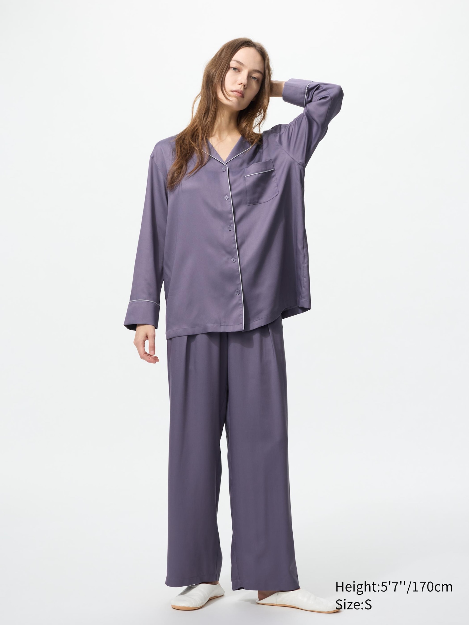 Women's Satin Pyjamas (Long Sleeve) | UNIQLO UK