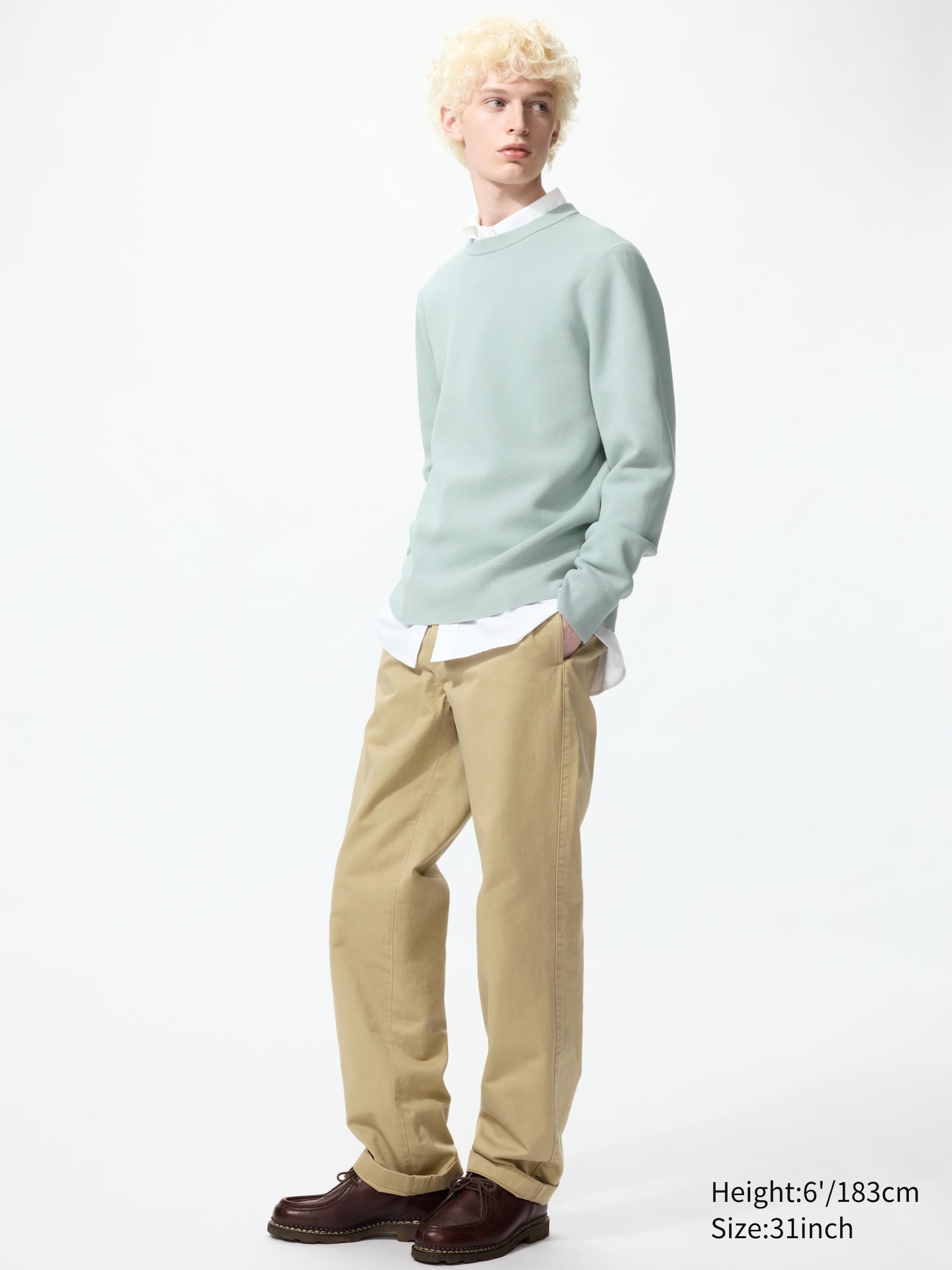 Men's Straight Chino Trousers/ Relaxed Fit | UNIQLO UK