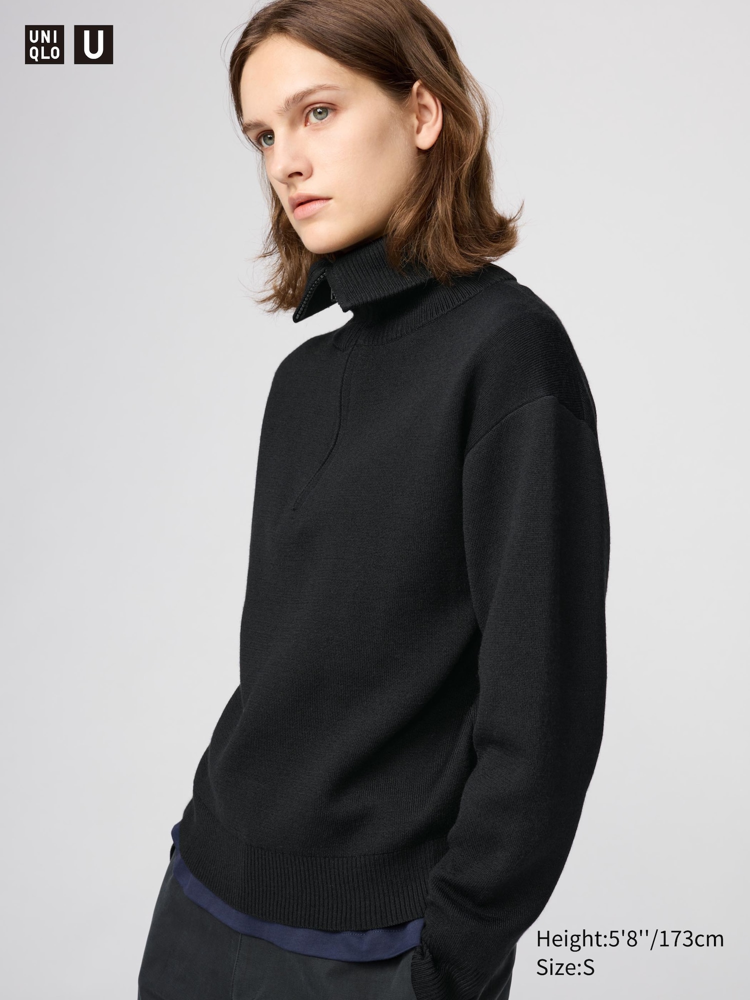 Women's Double Faced Knit Half-Zip Jumper | UNIQLO UK