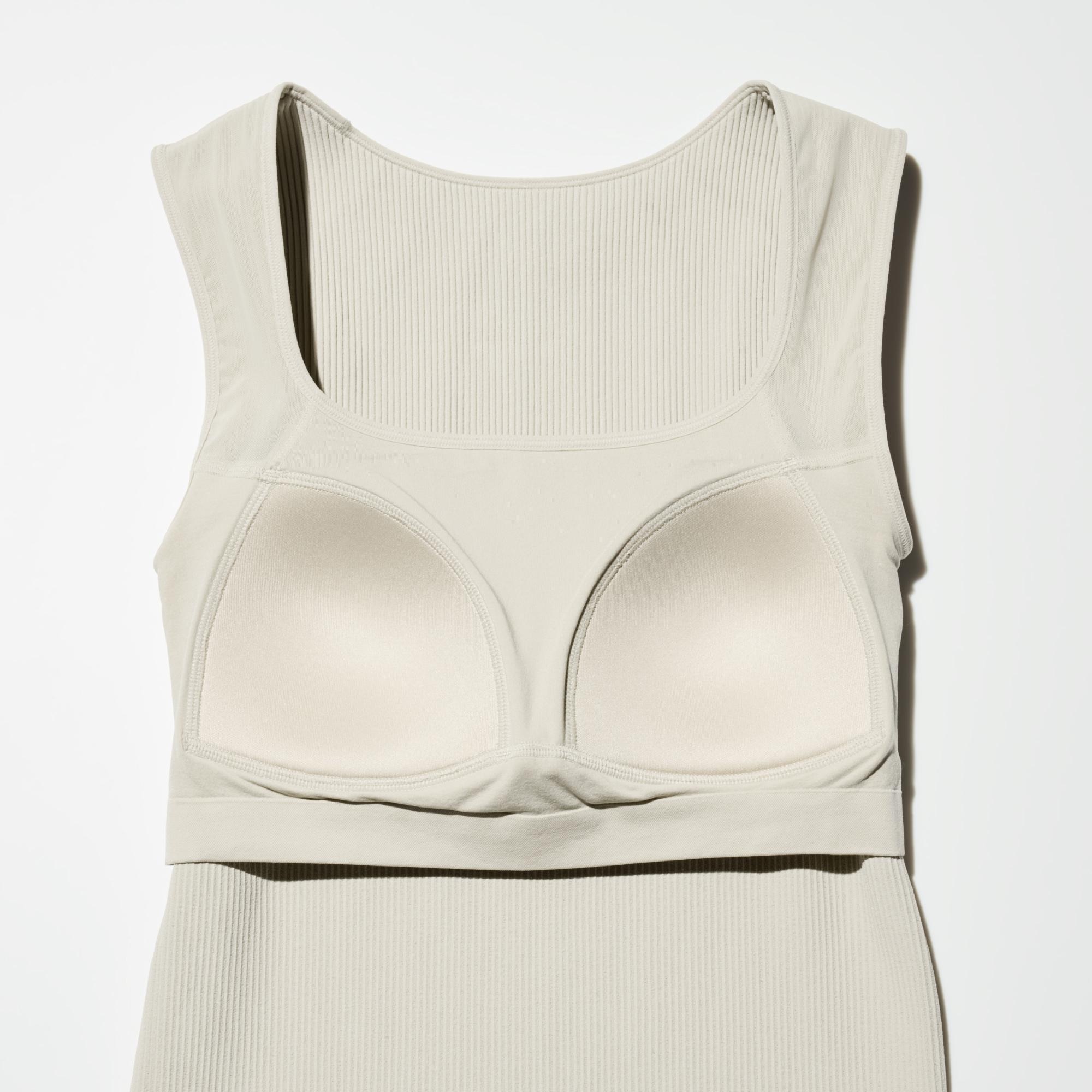 Women's Ribbed Square Neck Sleeveless Bra Top | UNIQLO UK