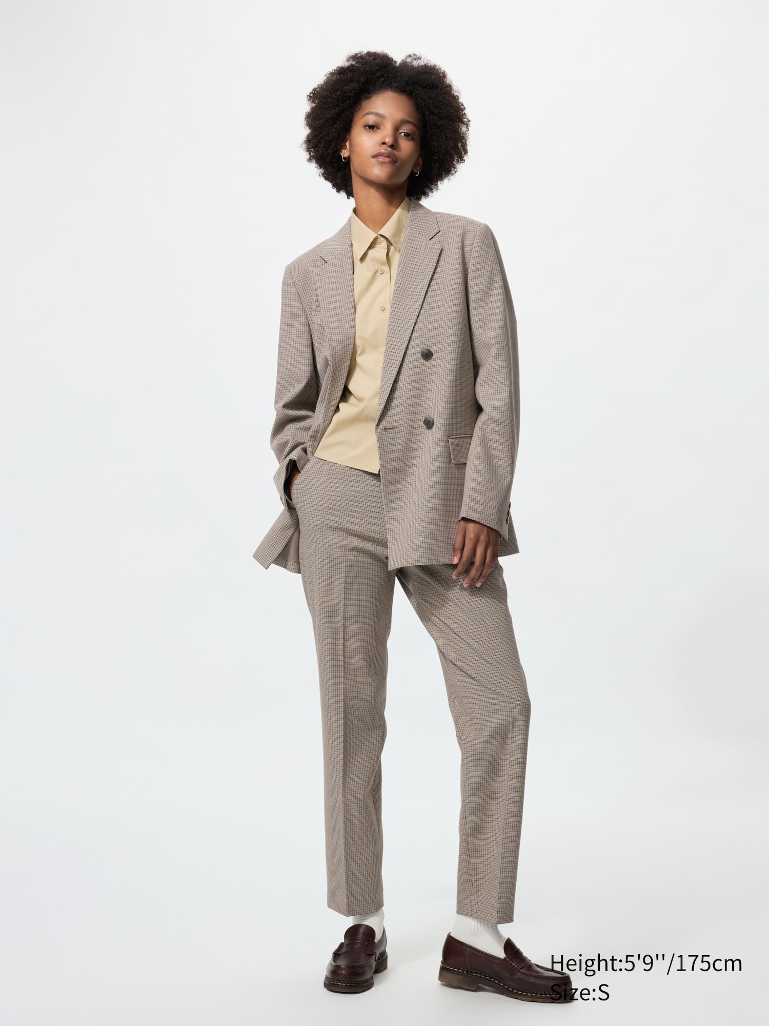Women's Smart Ankle Trousers (Check, Longer) | UNIQLO UK