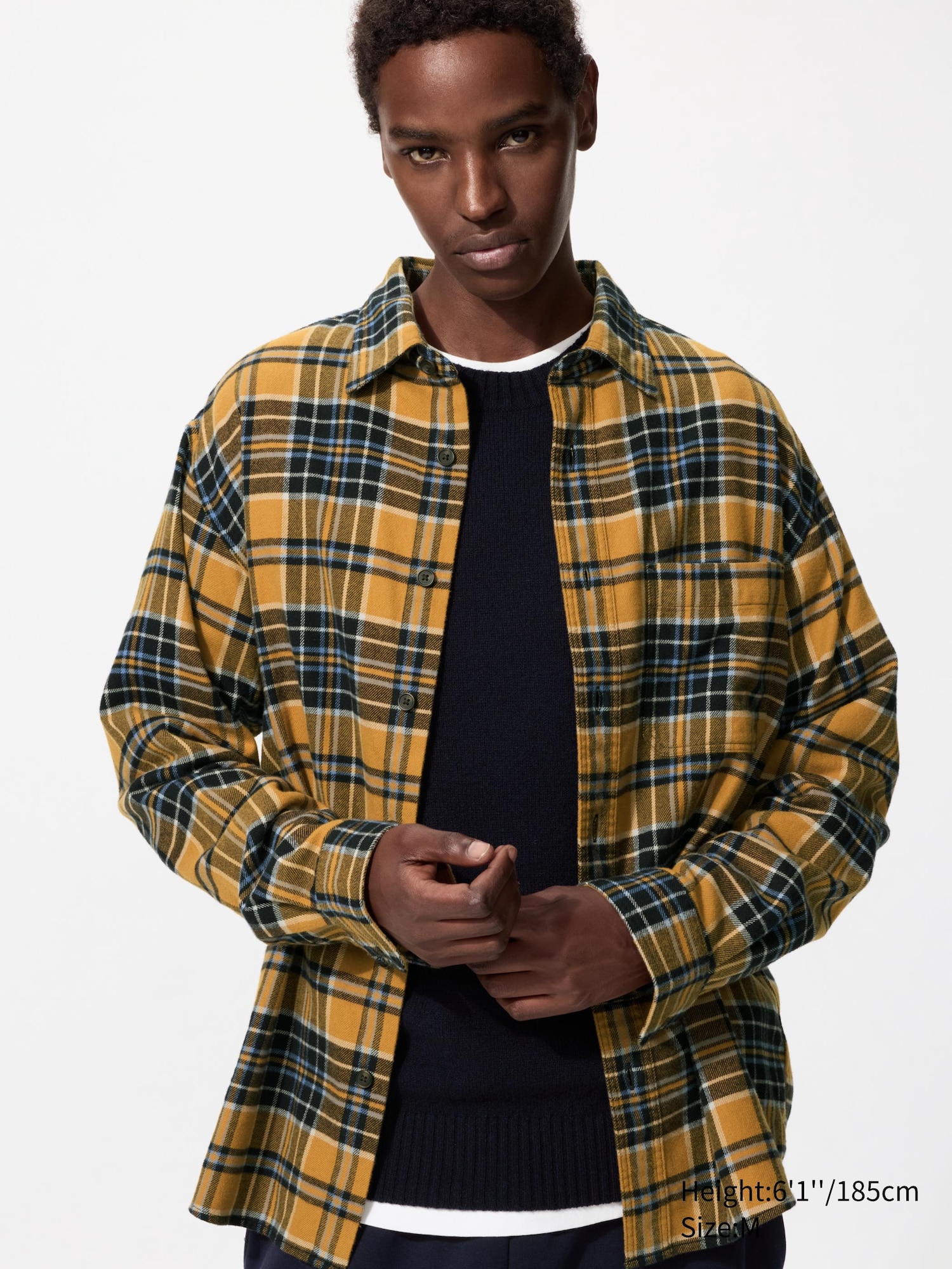 Men's Flannel Shirt (Check, Regular Collar) | UNIQLO UK