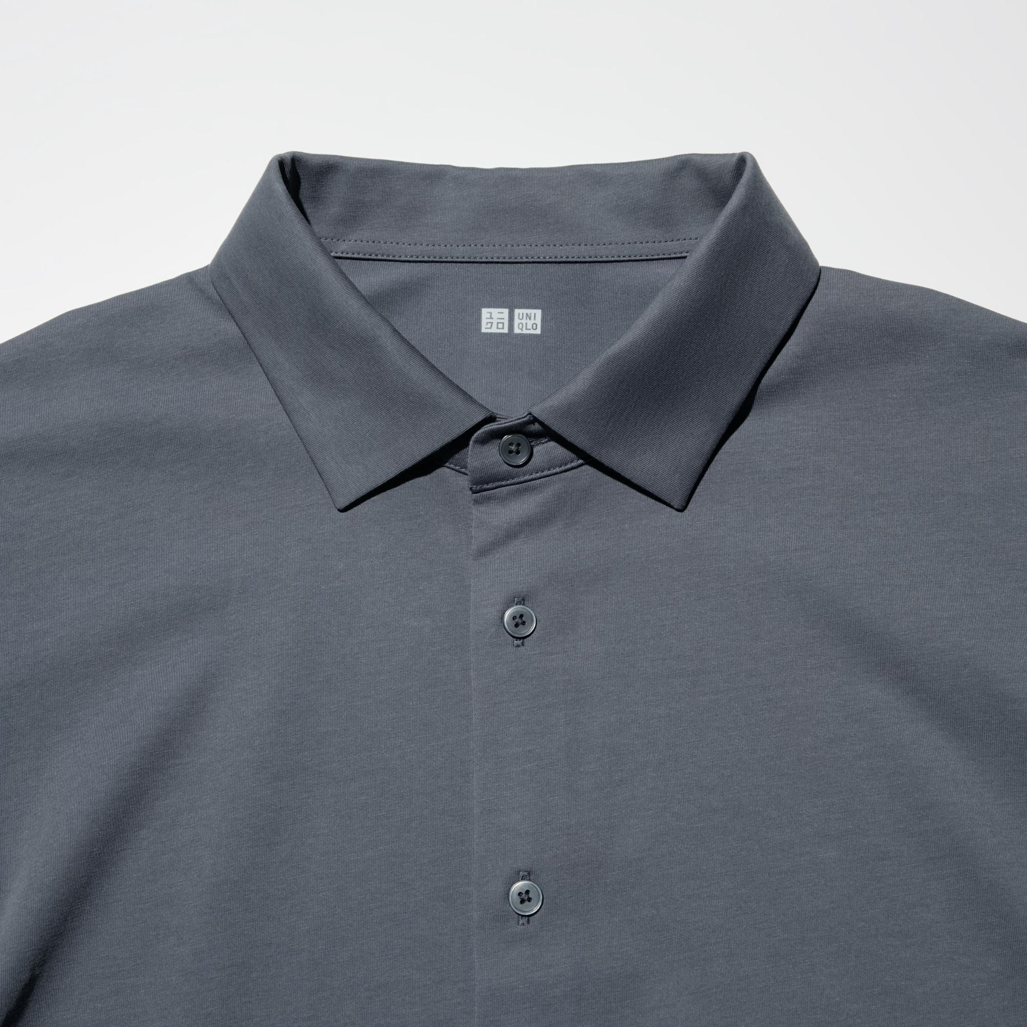 AIRism Katun Kaos Polo Kancing Full Pria | UNIQLO ID