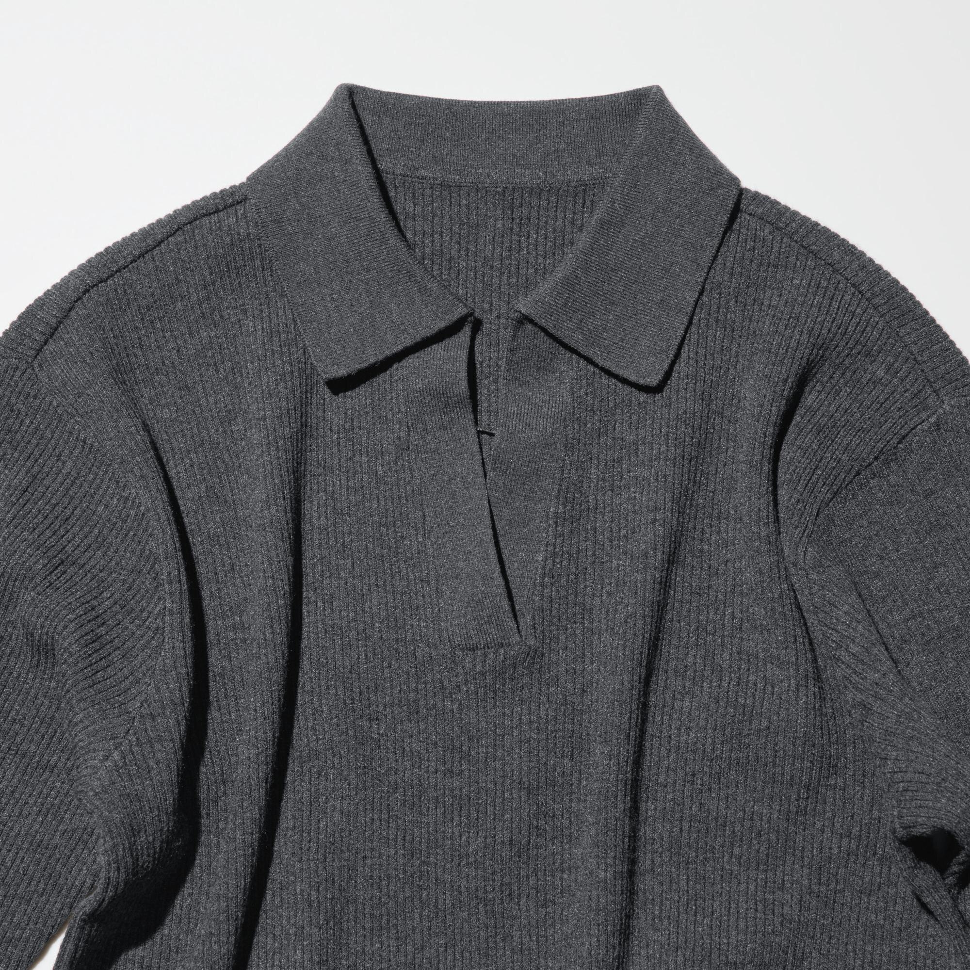 Sweater Polo Rib Rajut Washable (Matching Set) Wanita | UNIQLO ID