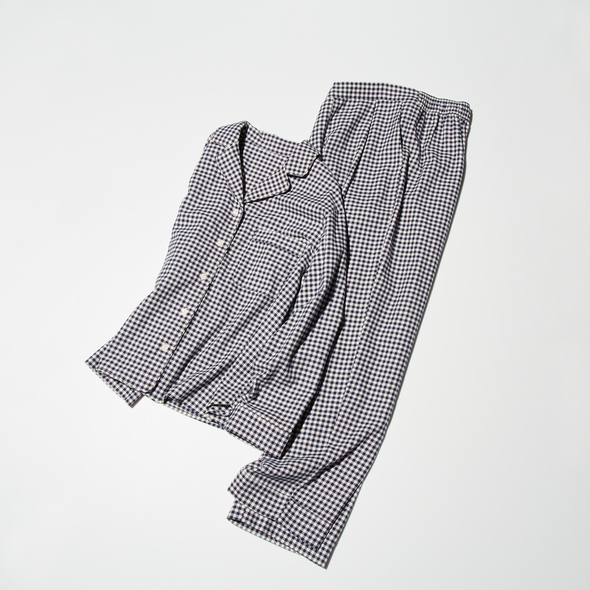 Women's Soft Flannel Pajamas | Gingham Check | UNIQLO ID