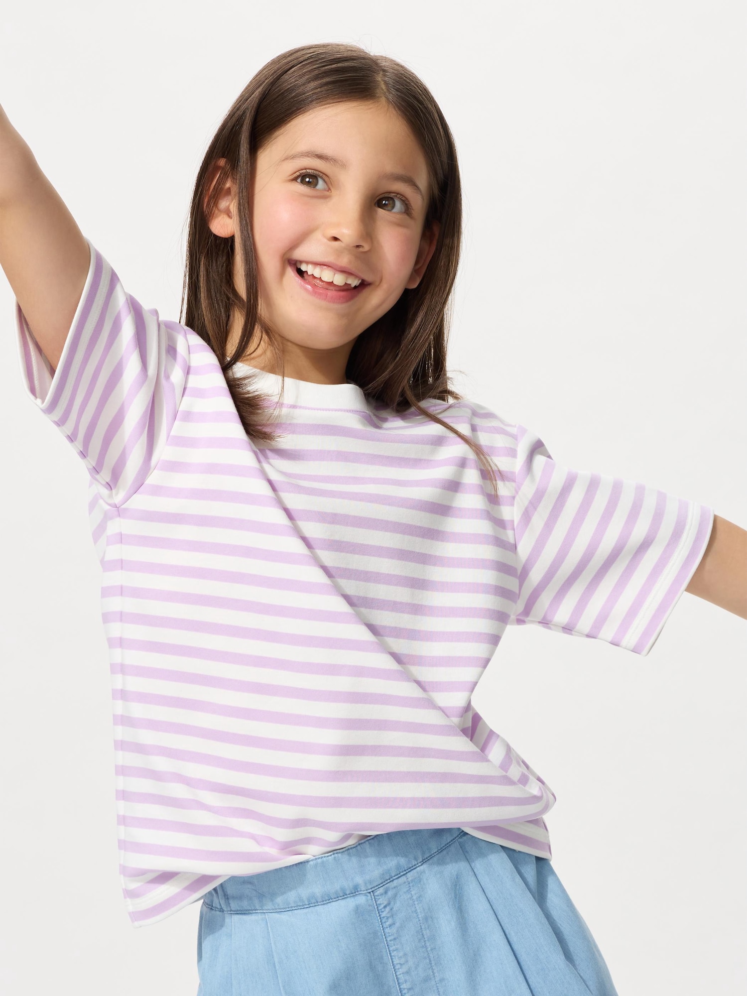 Kids KIDS AIRism Cotton Striped Crew Neck T-Shirt | UNIQLO ID
