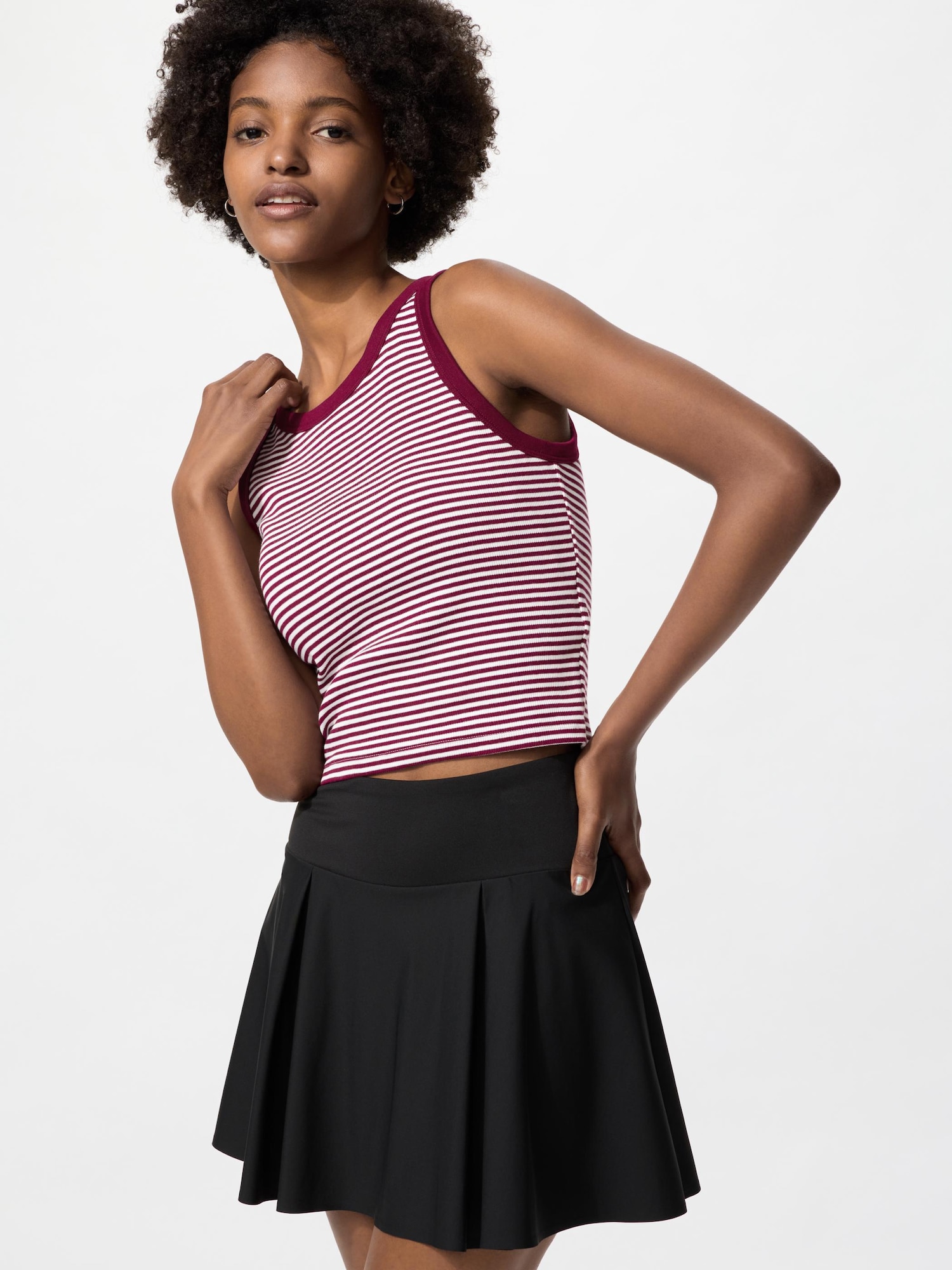 Women's Ribbed Cropped Bra Top (Tank Top) | UNIQLO ID