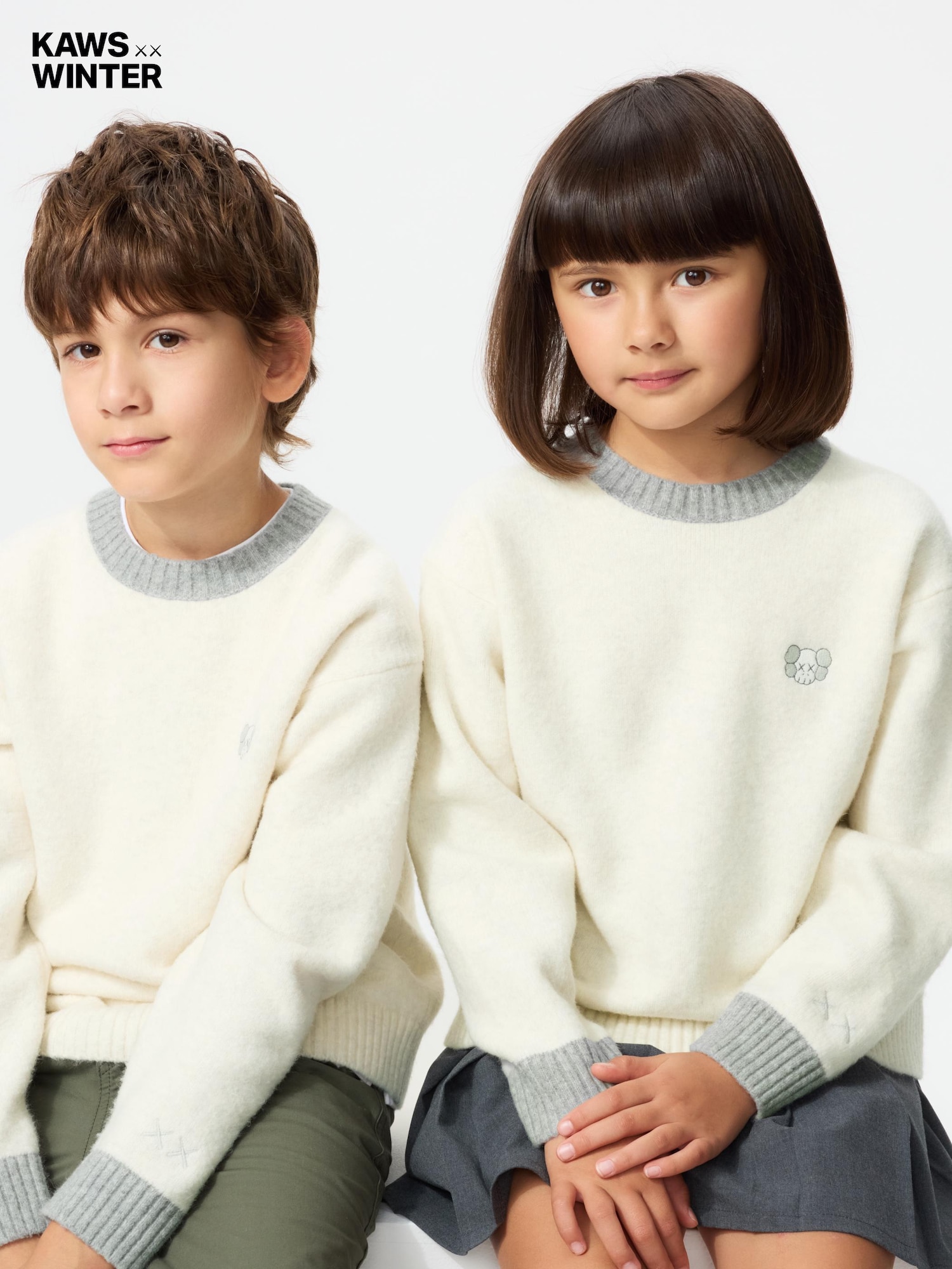 Kids KIDS Souffle Yarn Crew Neck Sweater | UNIQLO ID