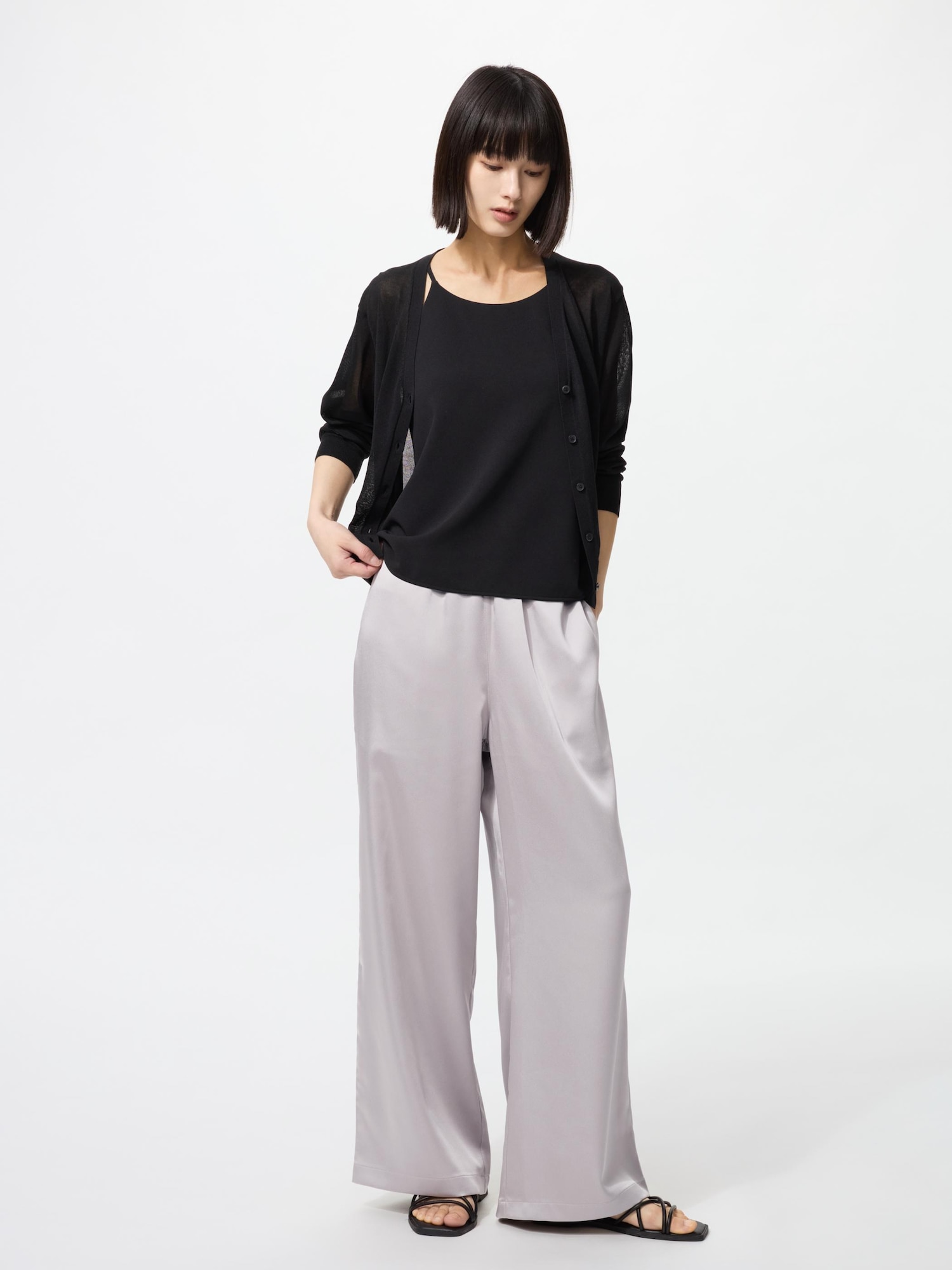 Celana Rileks Satin Wanita | UNIQLO ID