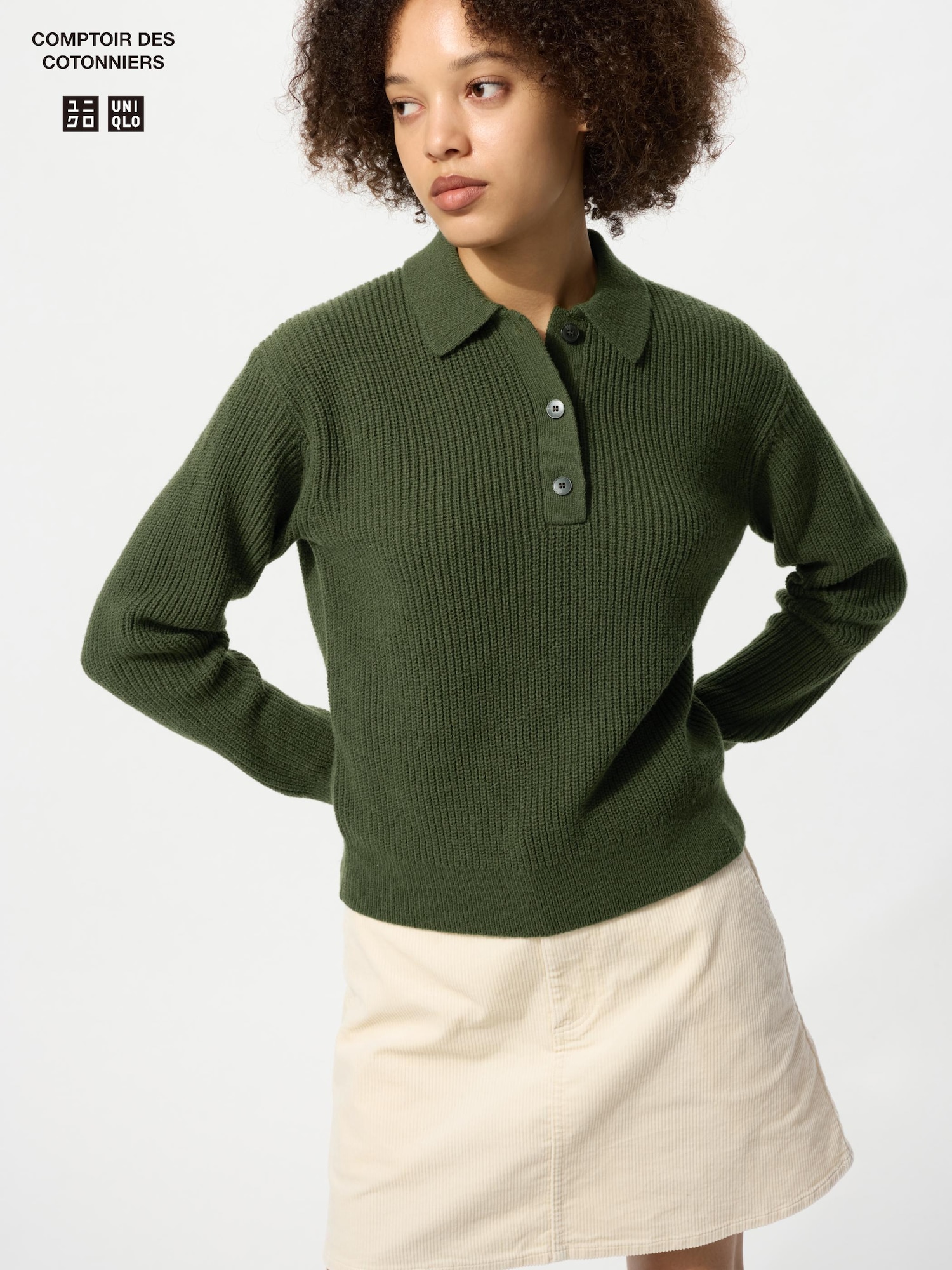 Women's Wool Blend Polo Sweater | UNIQLO ID
