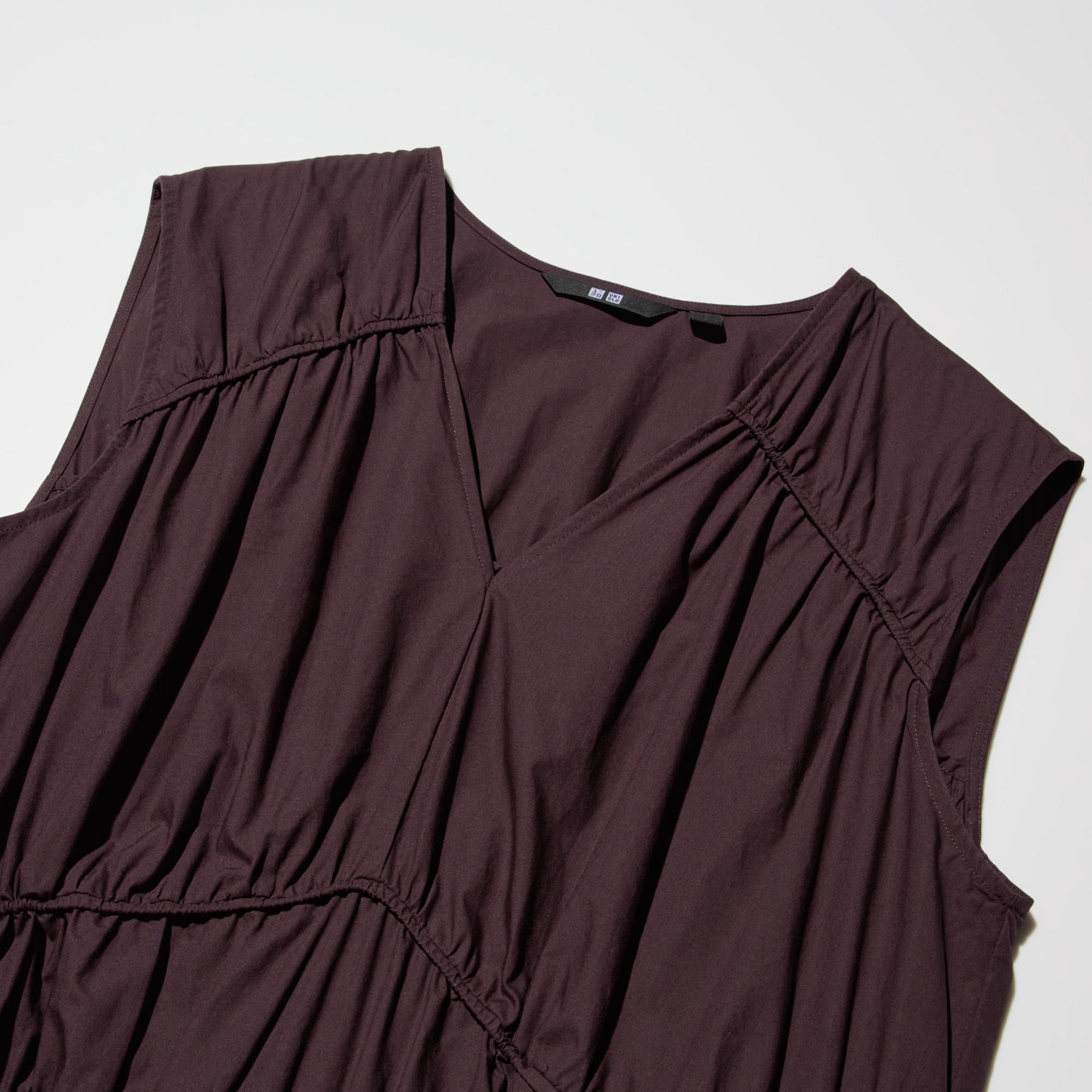 Women's Cotton Gathered Dress Sleeveless | UNIQLO ID
