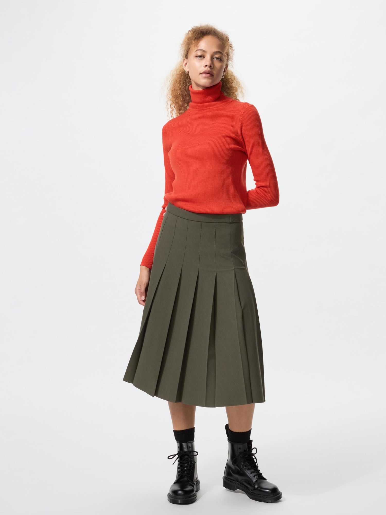Wanita Rok Midi Lipit Lebar | UNIQLO ID