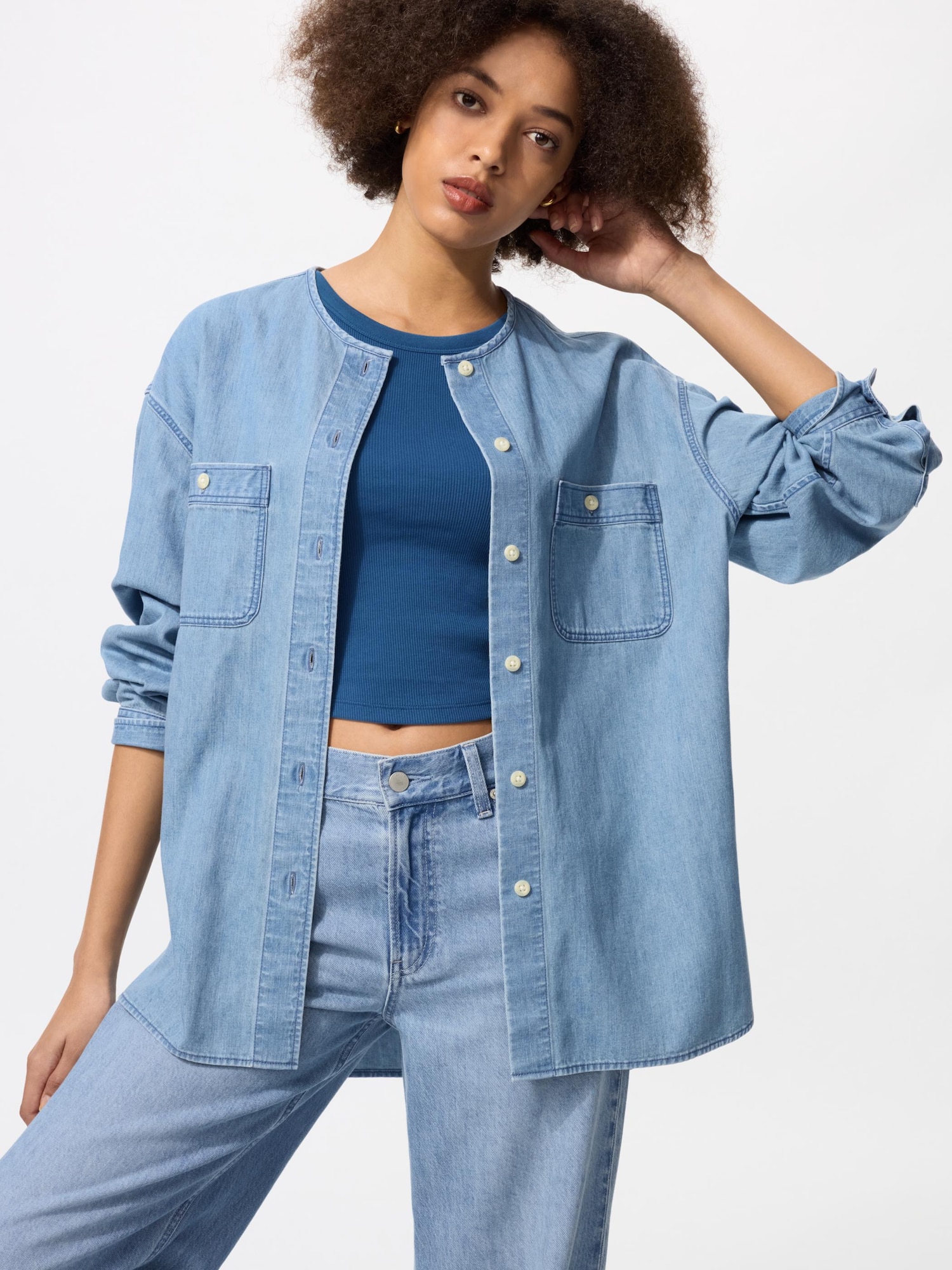 Women's Denim Long Shirt Jacket | UNIQLO ID