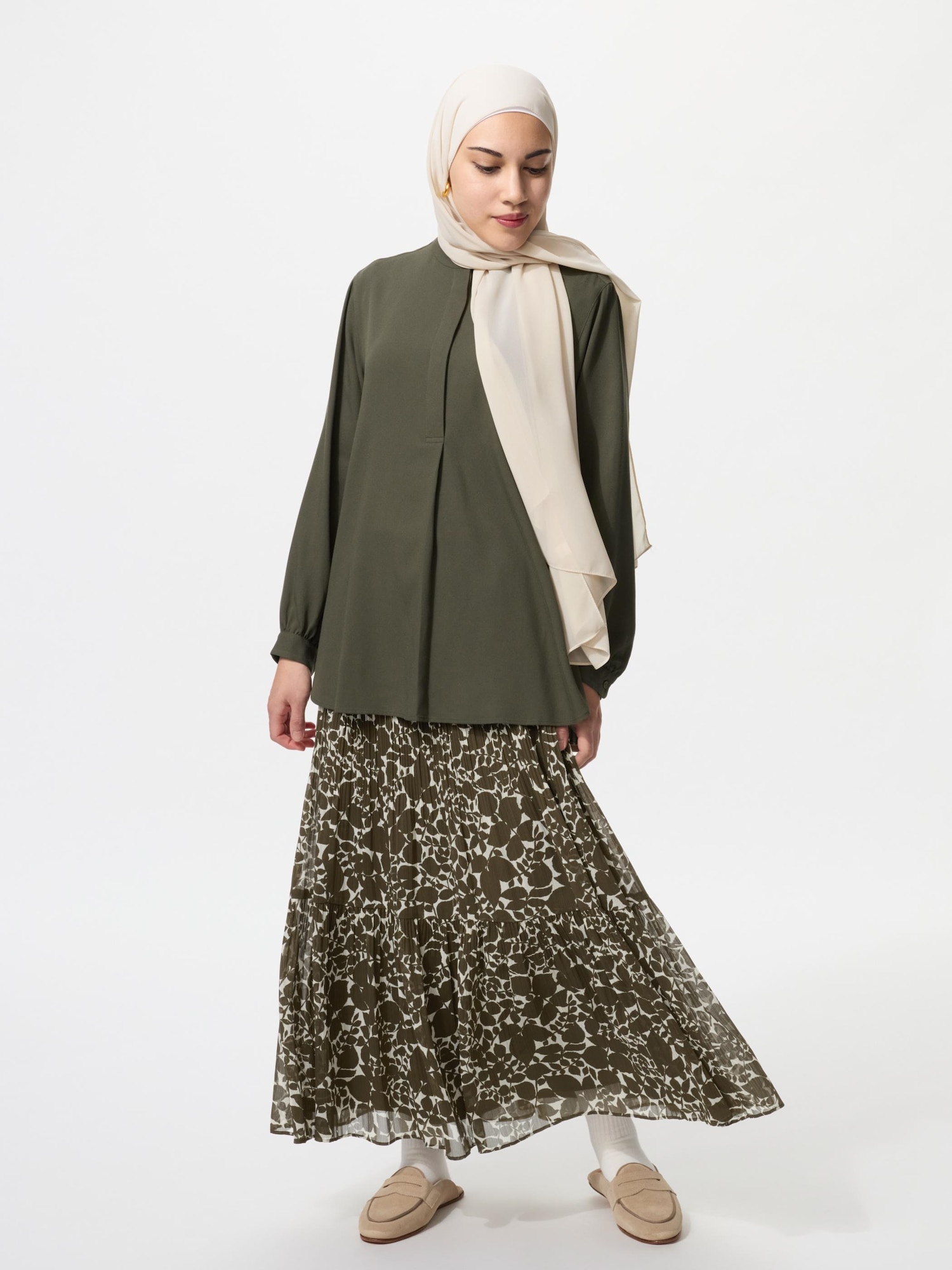 Women's Chiffon Tiered Skirt | Print | UNIQLO ID