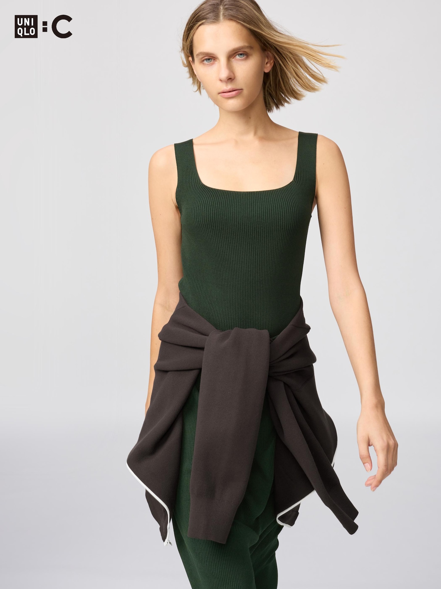 Women's 3D Knit Ribbed Square Neck Sweater | UNIQLO ID