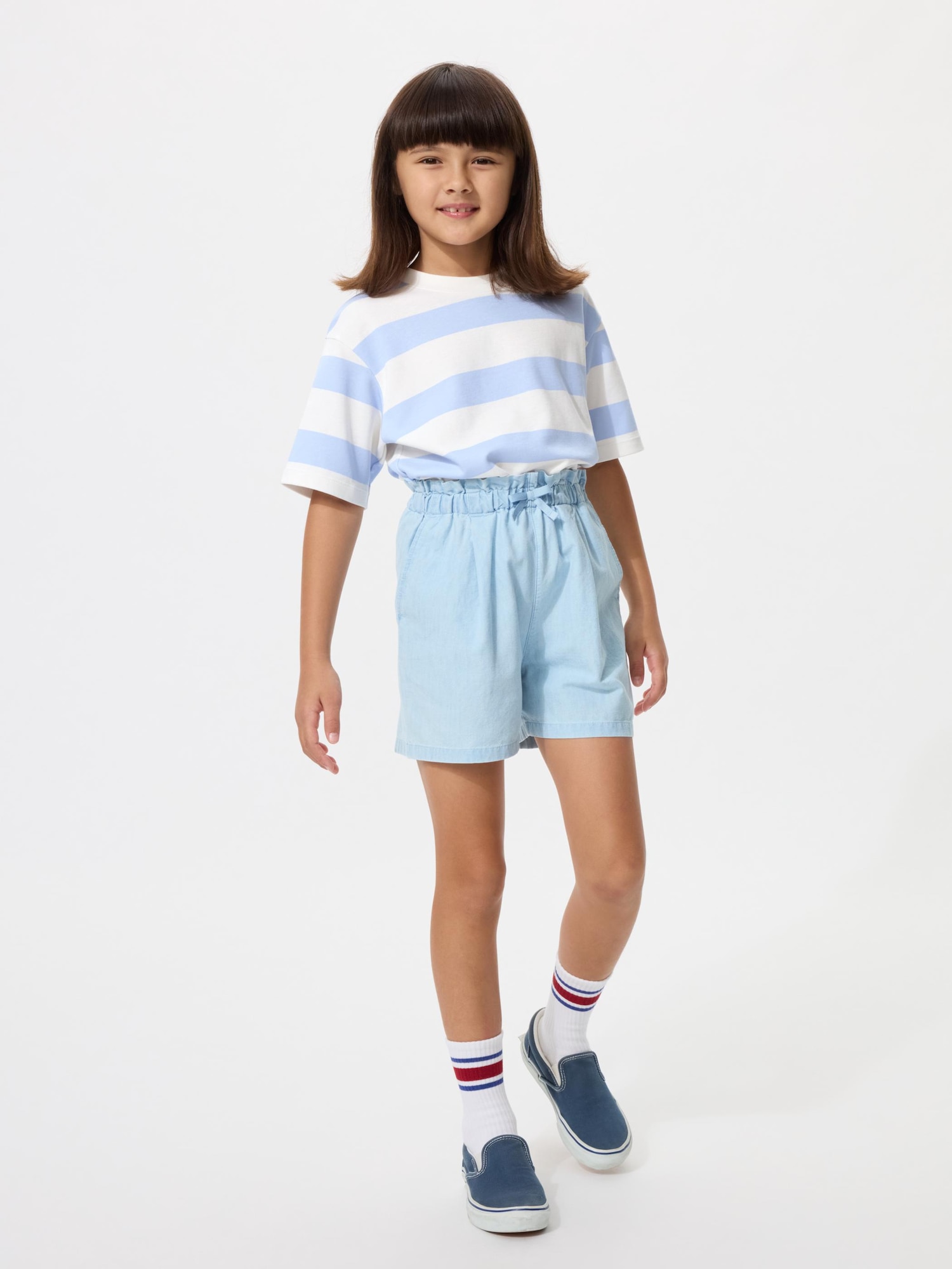 GIRLS Celana Pendek Rileks Chambray Anak | UNIQLO ID