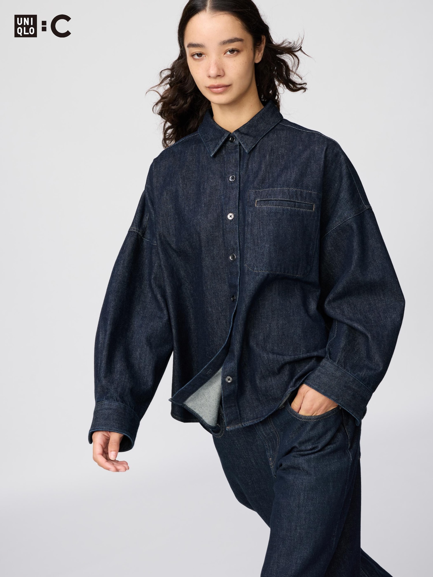 Women's Denim Relaxed Shirt Jacket | UNIQLO MY