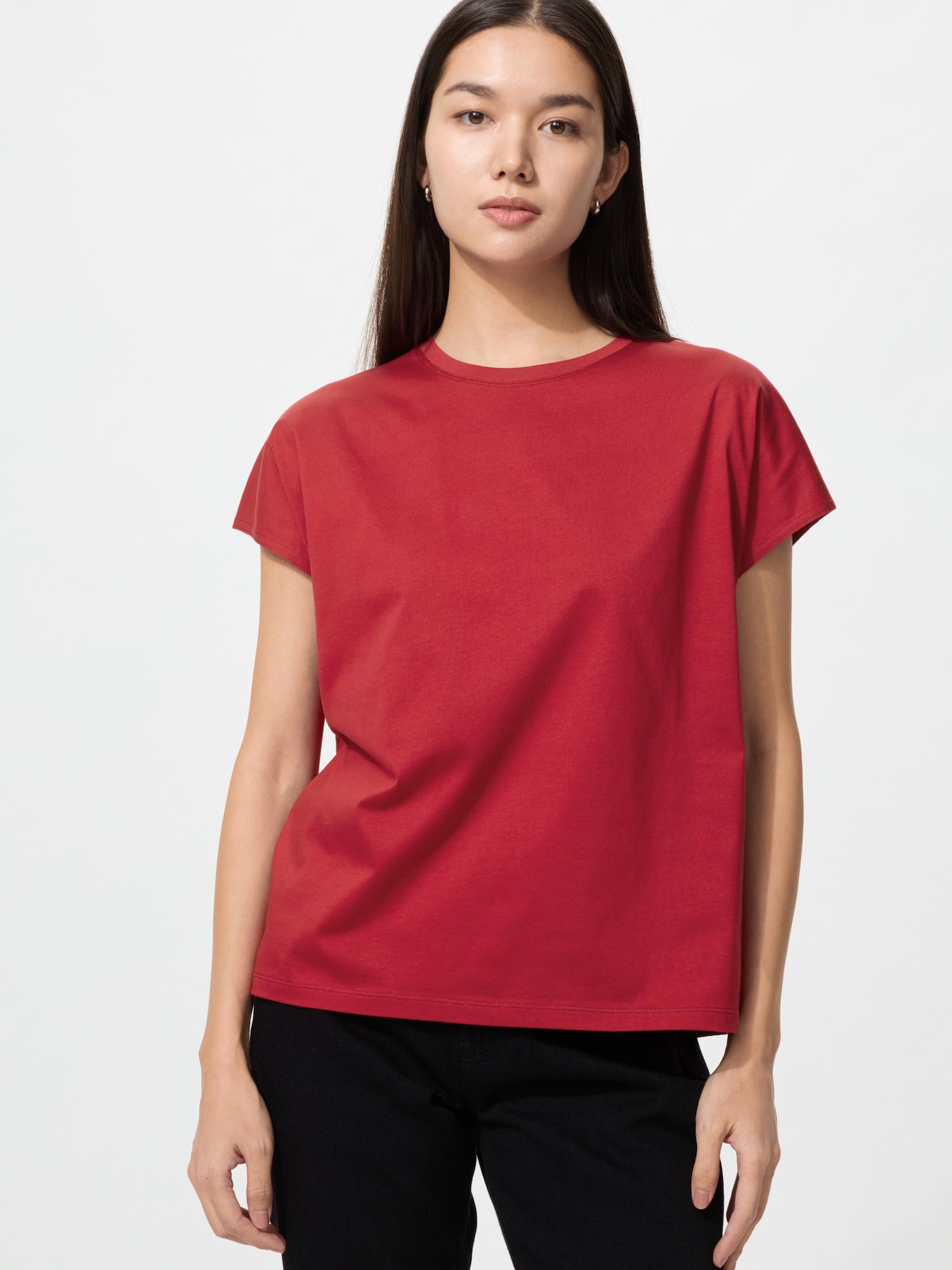 Women's Mercerized Cotton T-shirt | French Sleeve | UNIQLO MY